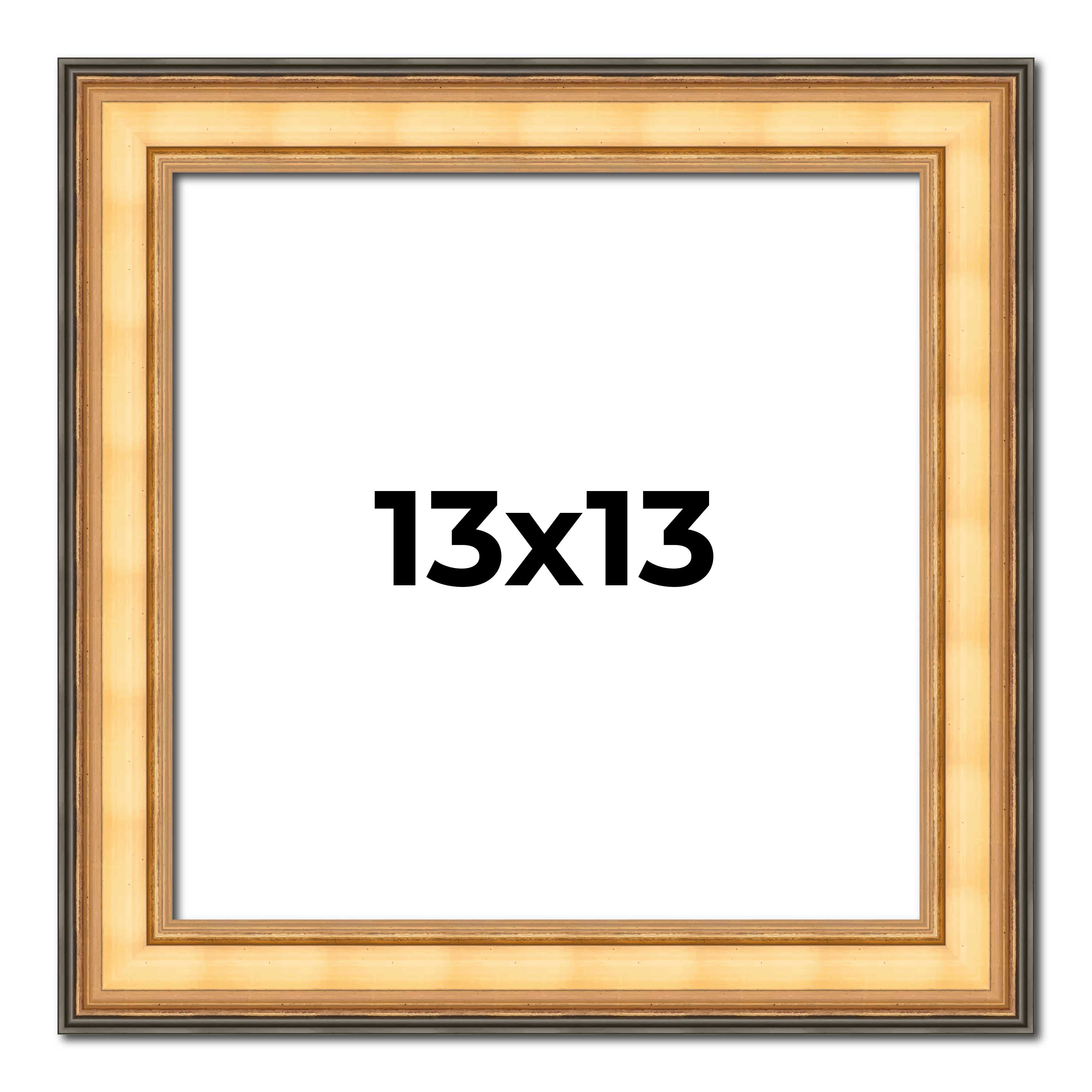 13x13 Frame Gold Plein Aire Solid Wood Picture Frame Width 2 Inches | Interior Frame Depth 0.5 ...