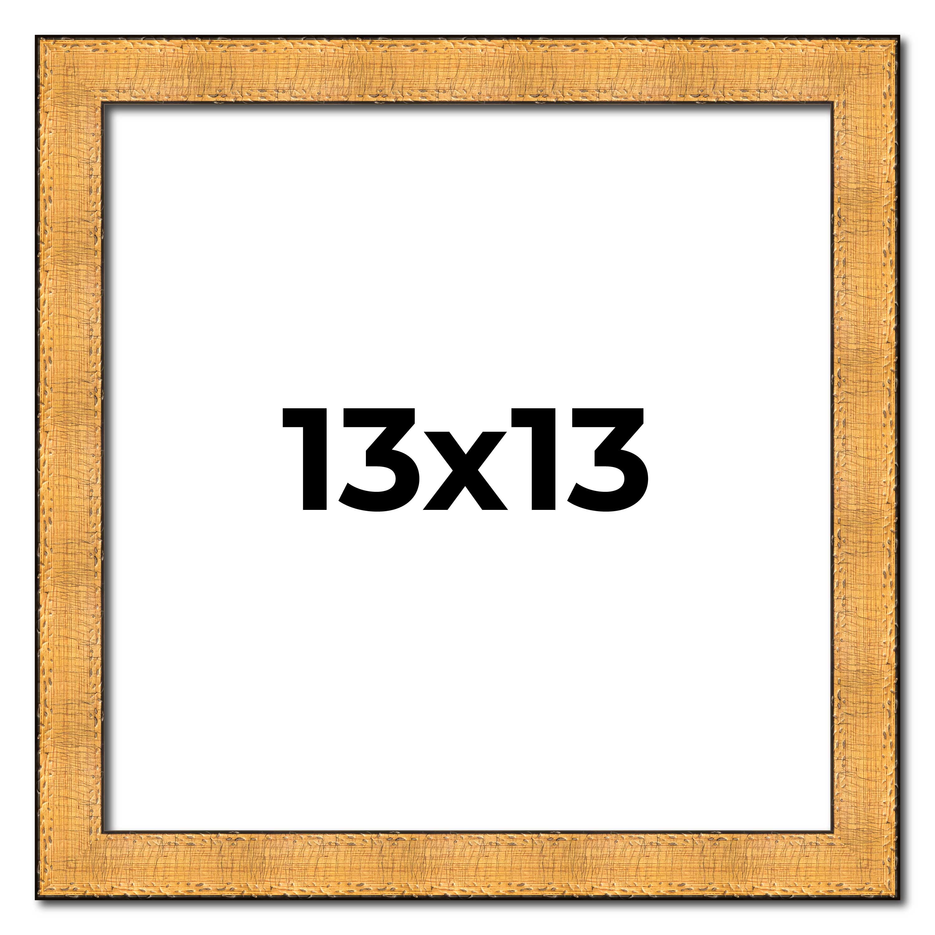 13x13 Frame Gold Rustic Solid Wood Picture Frame | 1.25 Inch Wide ...