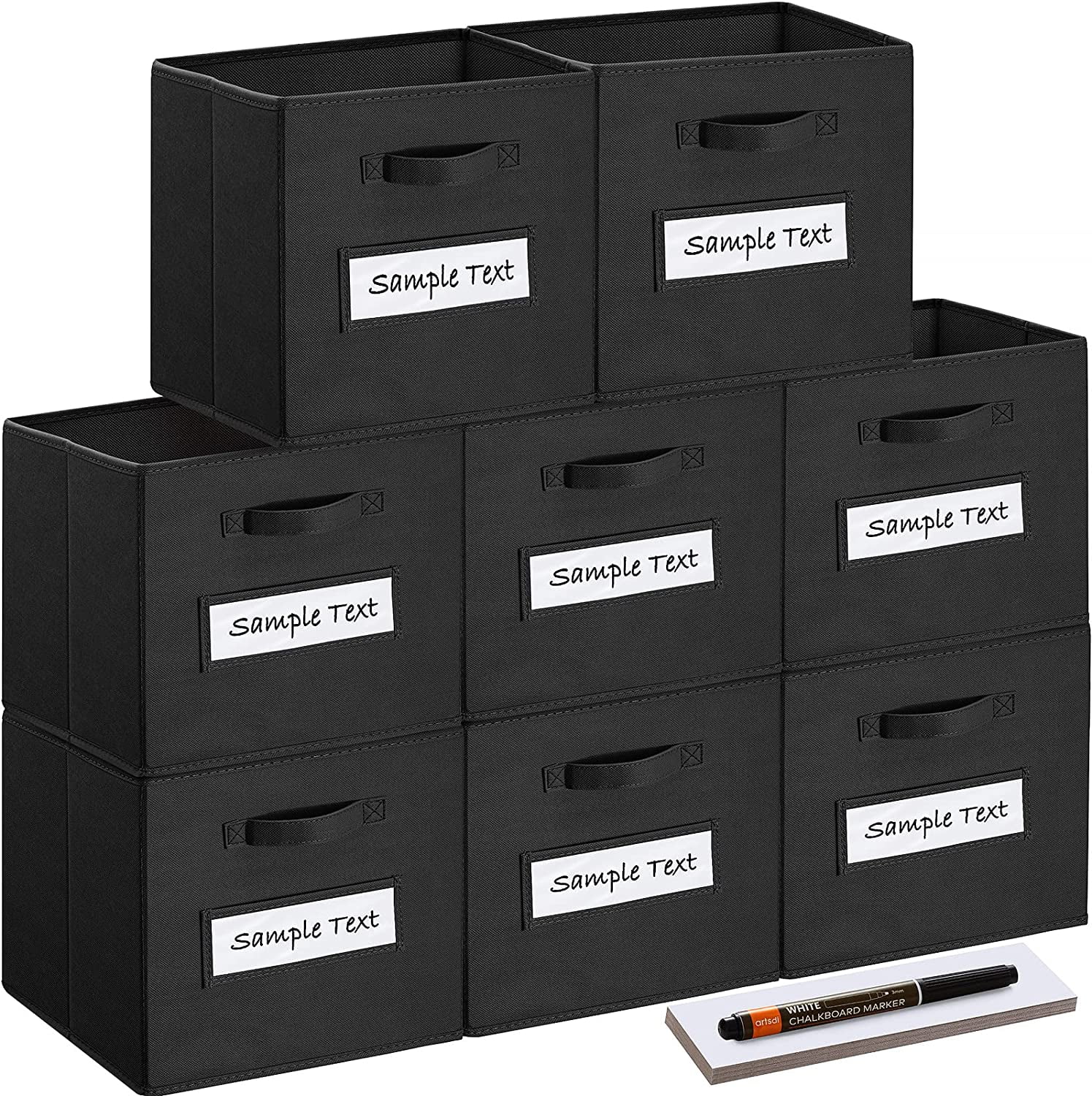 13x13 Inch Cube Storage Bins(Set of 8)-Basket Bins with 8 Labels Window ...