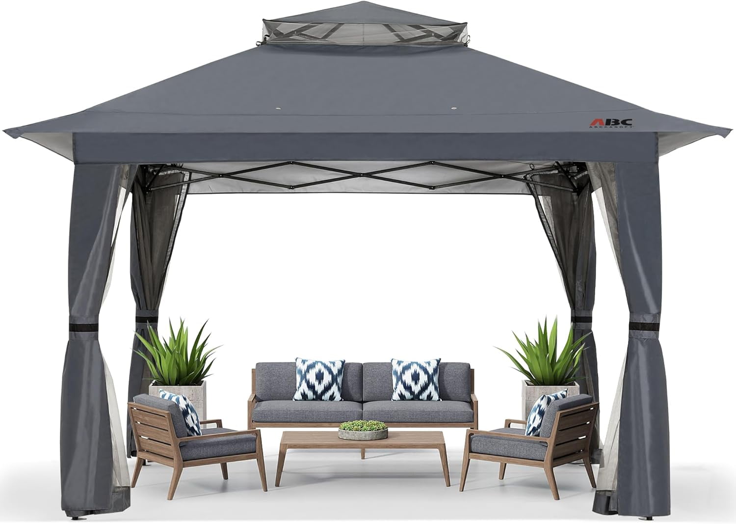 13x13 Pop Up Gazebo, Outdoor Canopy Tent, Instant Screened Shelter with ...