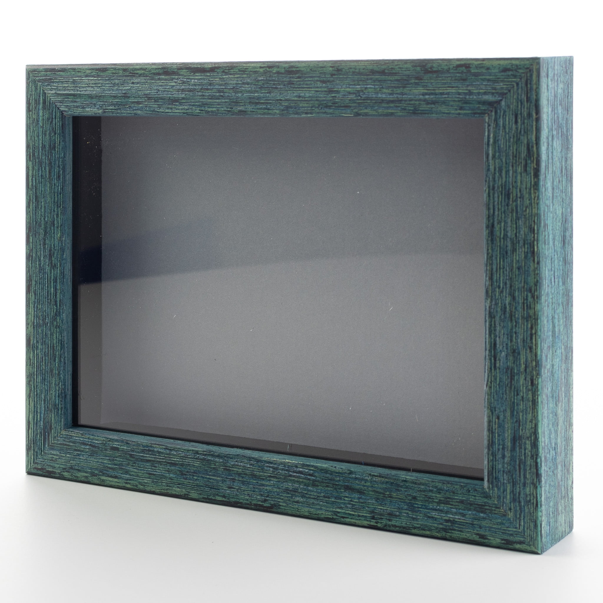 13x13 Shadow Box Frame Farm Blue Real Wood with a Grey Acid-Free ...