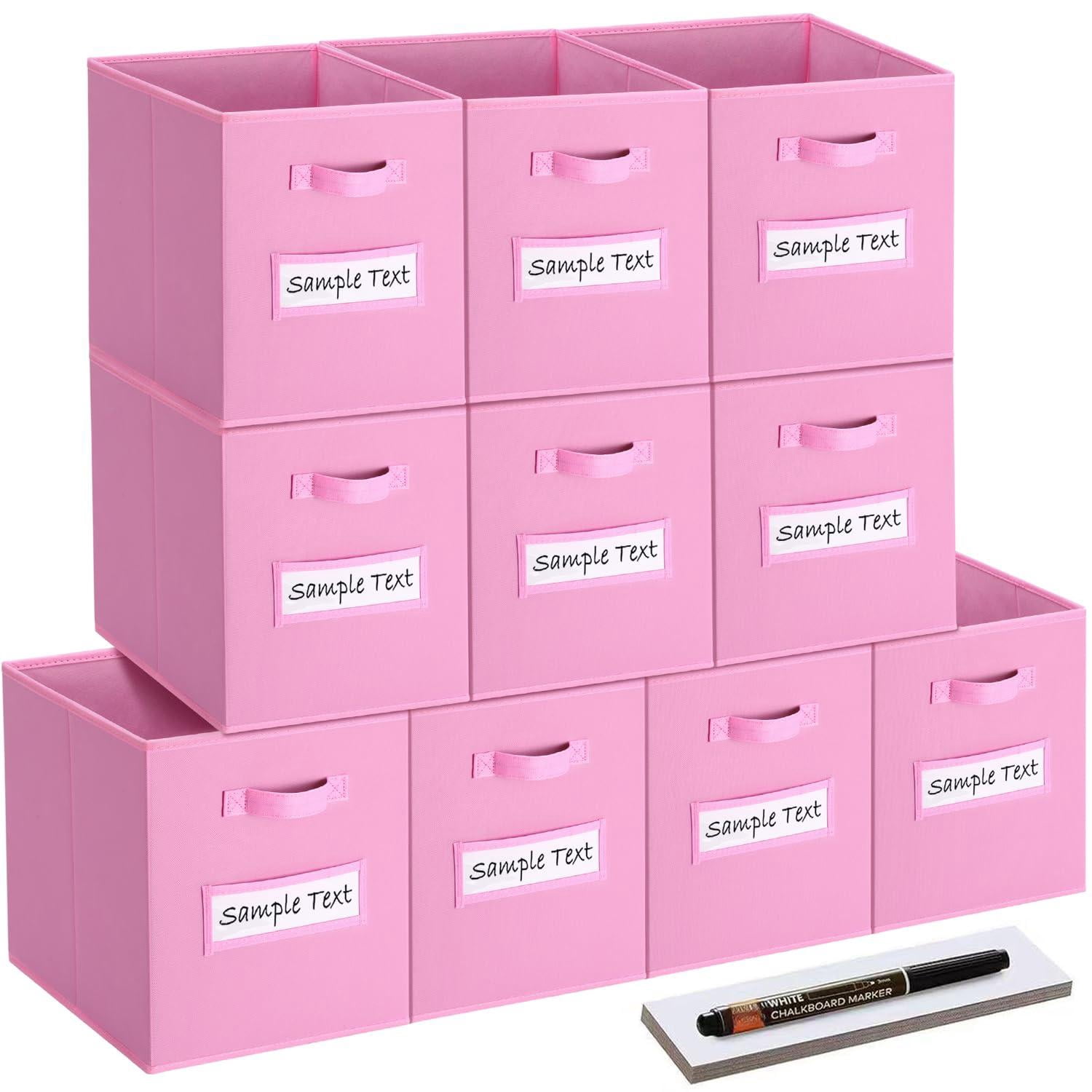 13x13 Storage Cube Bins (set Of 10) Foldable Fabric Cubes With 10 ...