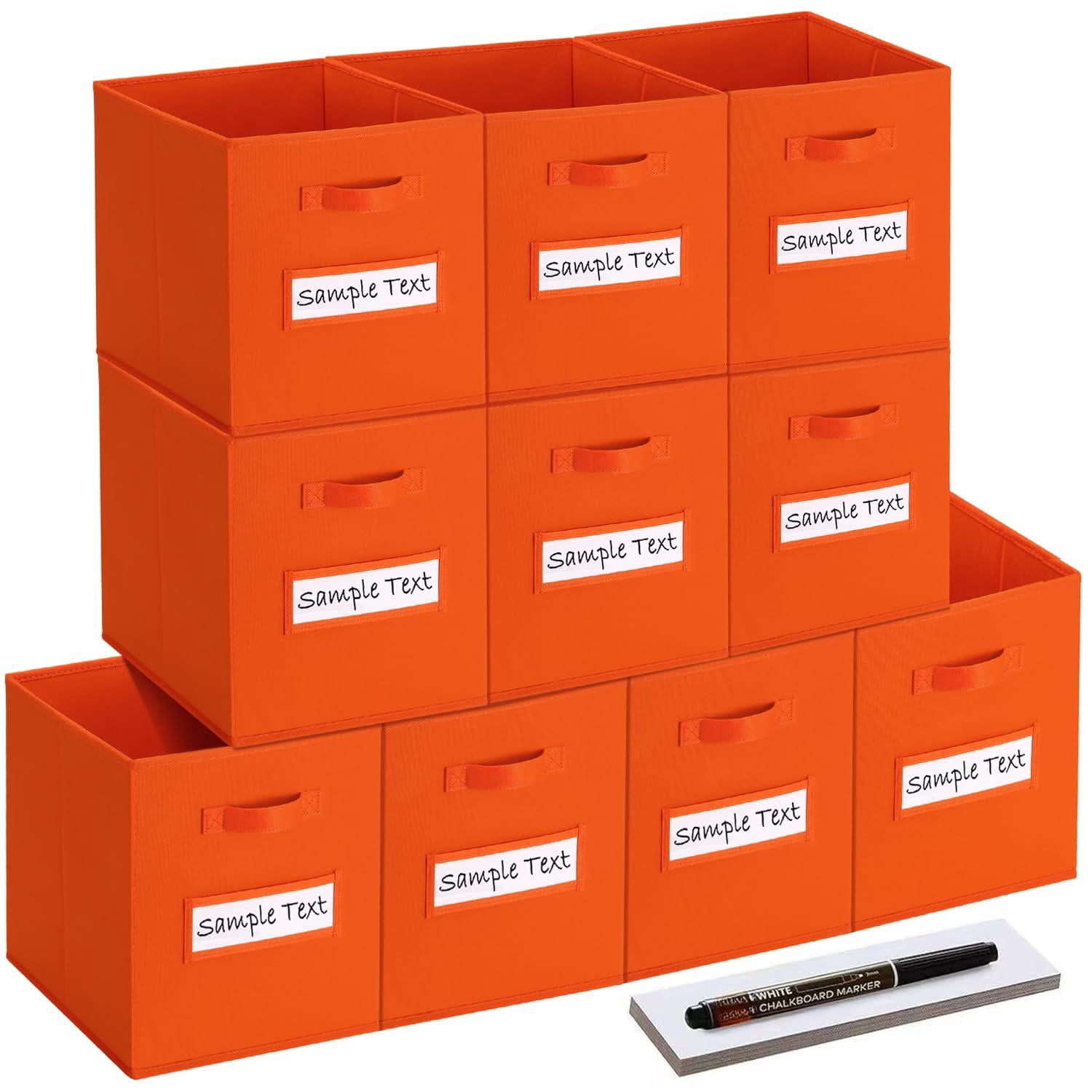 13x13 Storage Cube Bins (set Of 10) Foldable Fabric Cubes With 10 ...