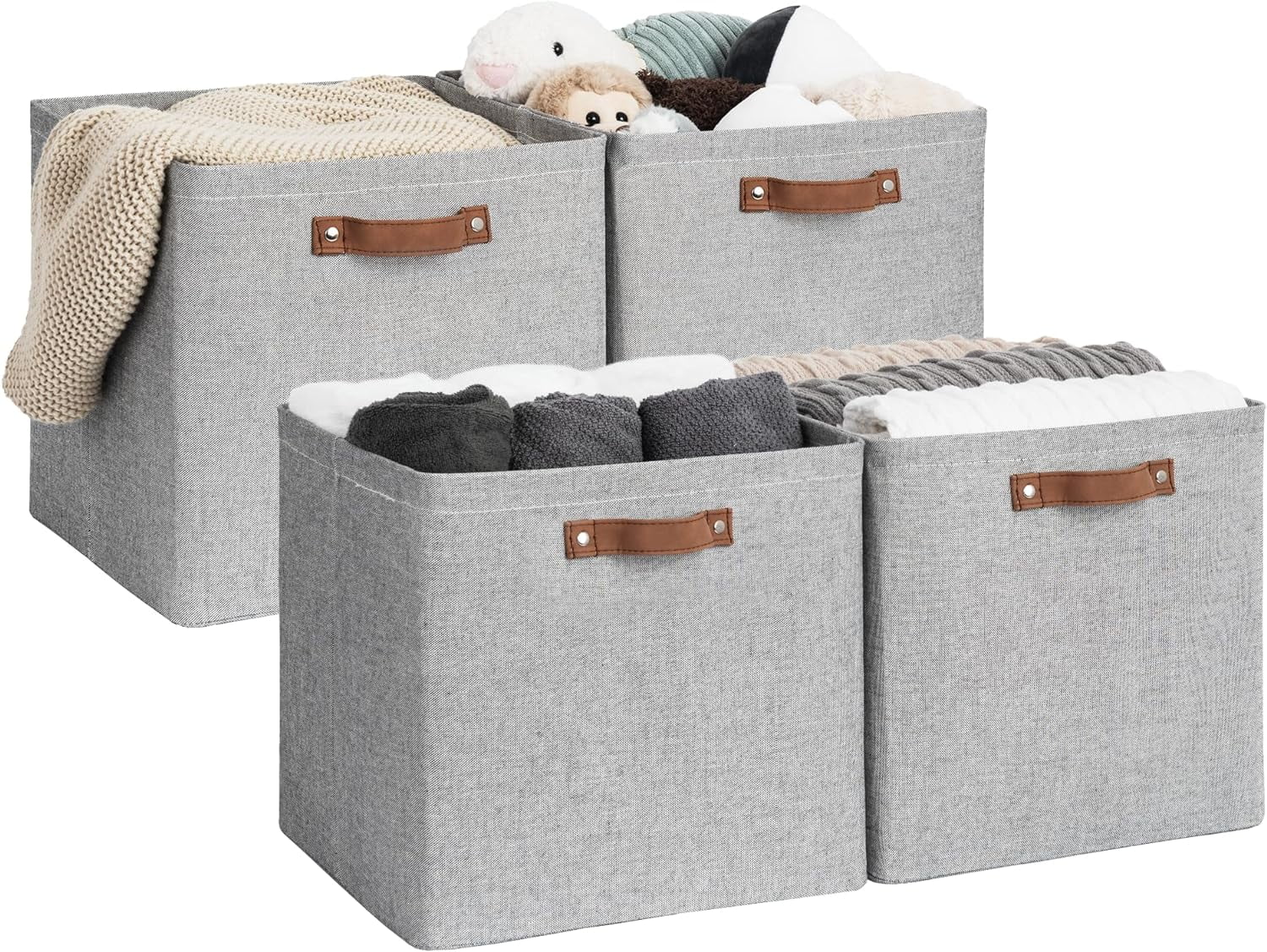 13x13 Storage Cubes, Collapsible Storage Bins Organizer for Closet ...