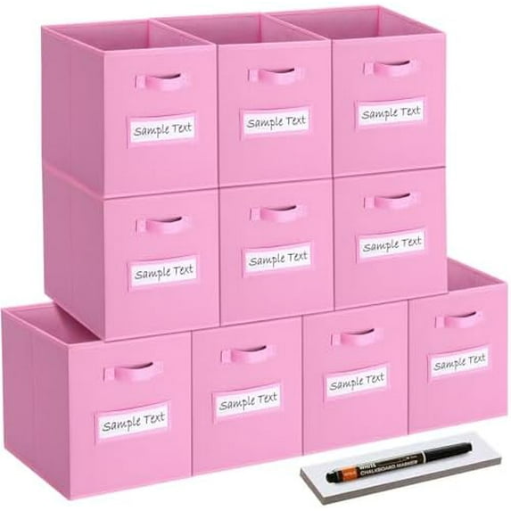 13x13 storage cube bins (Set of 10) Foldable Fabric storage cubes with ...