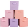 13x13x13 Inch Fabric Storage Bins 6 Pack Colorful Durable Foldable Cube ...