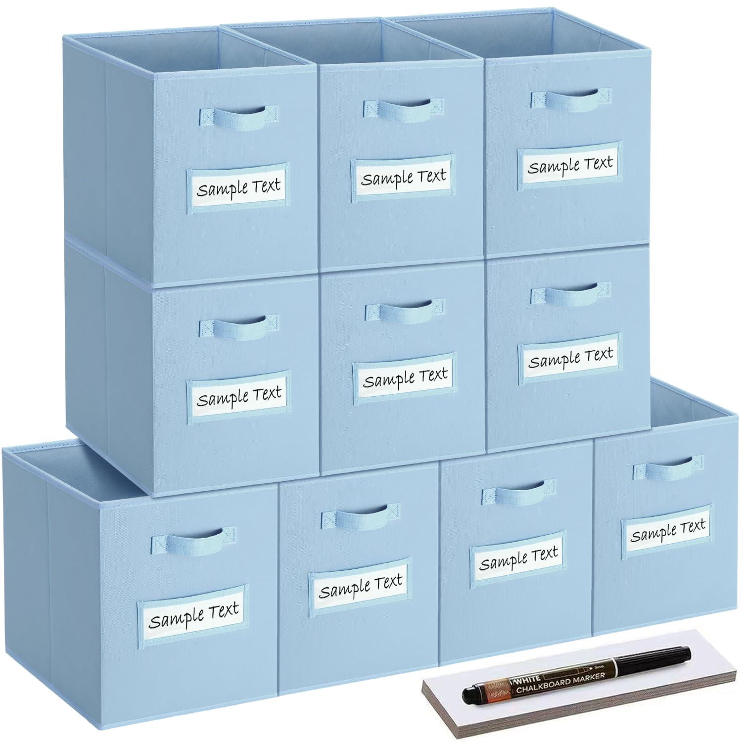 13x13x13 Storage Cube Bins (set Of 10) Fabric Cubes With 10 Labels ...
