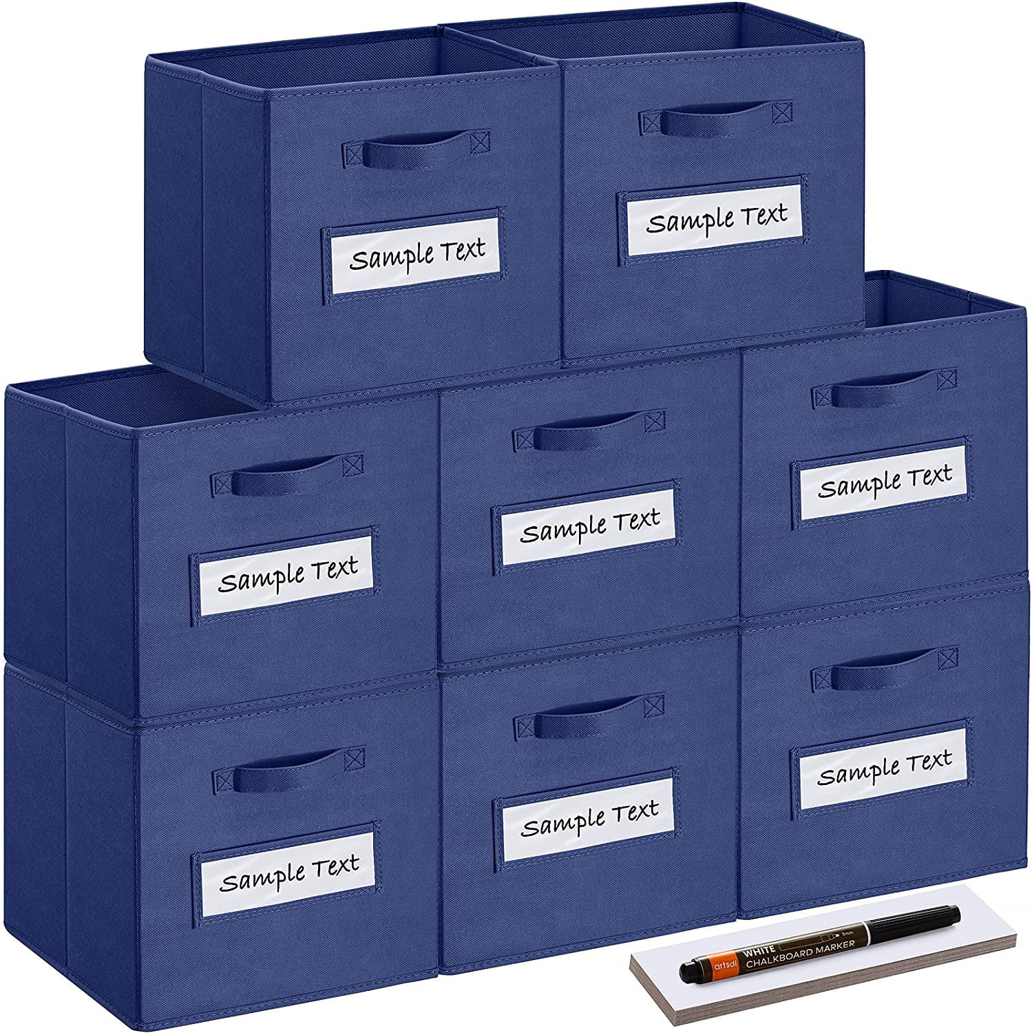 13x13x13 storage cube bins(Set of 8) Fabric storage cubes with 8 Labels Window Cards & a Pen ...