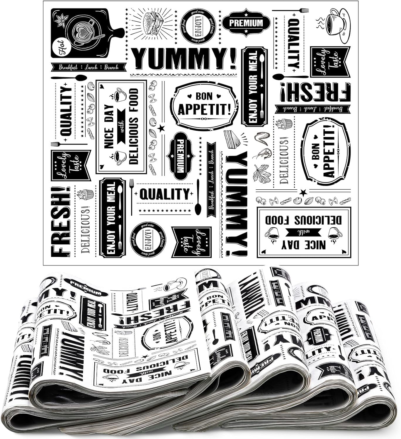 13x15.8 Inch Newsprint Wax Paper Sheets Newspaper Theme Food Basket ...