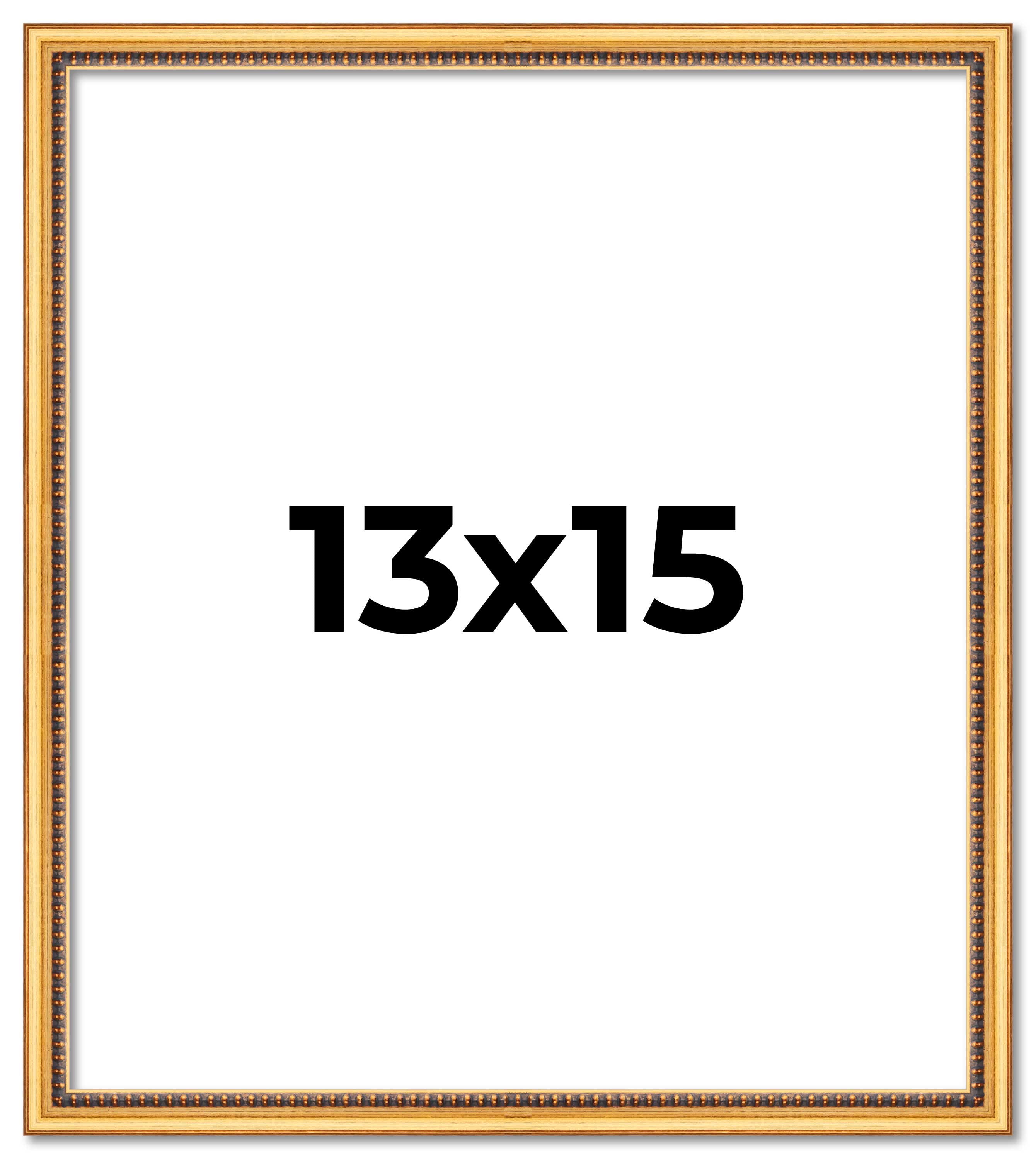 13x15 Frame Beaded Gold Solid Wood Picture Frame | 0.75 Inches Moulding ...