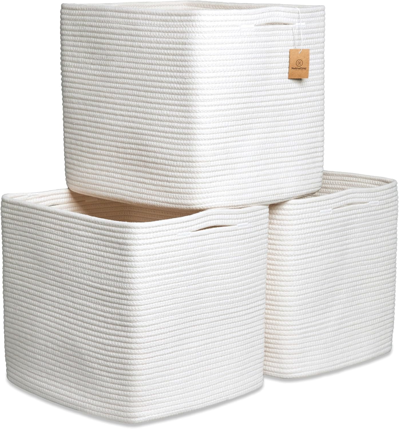 13x15x13 Kallax Storage Cubes, 3 Pack | Cotton Rope Cube Storage Bins ...
