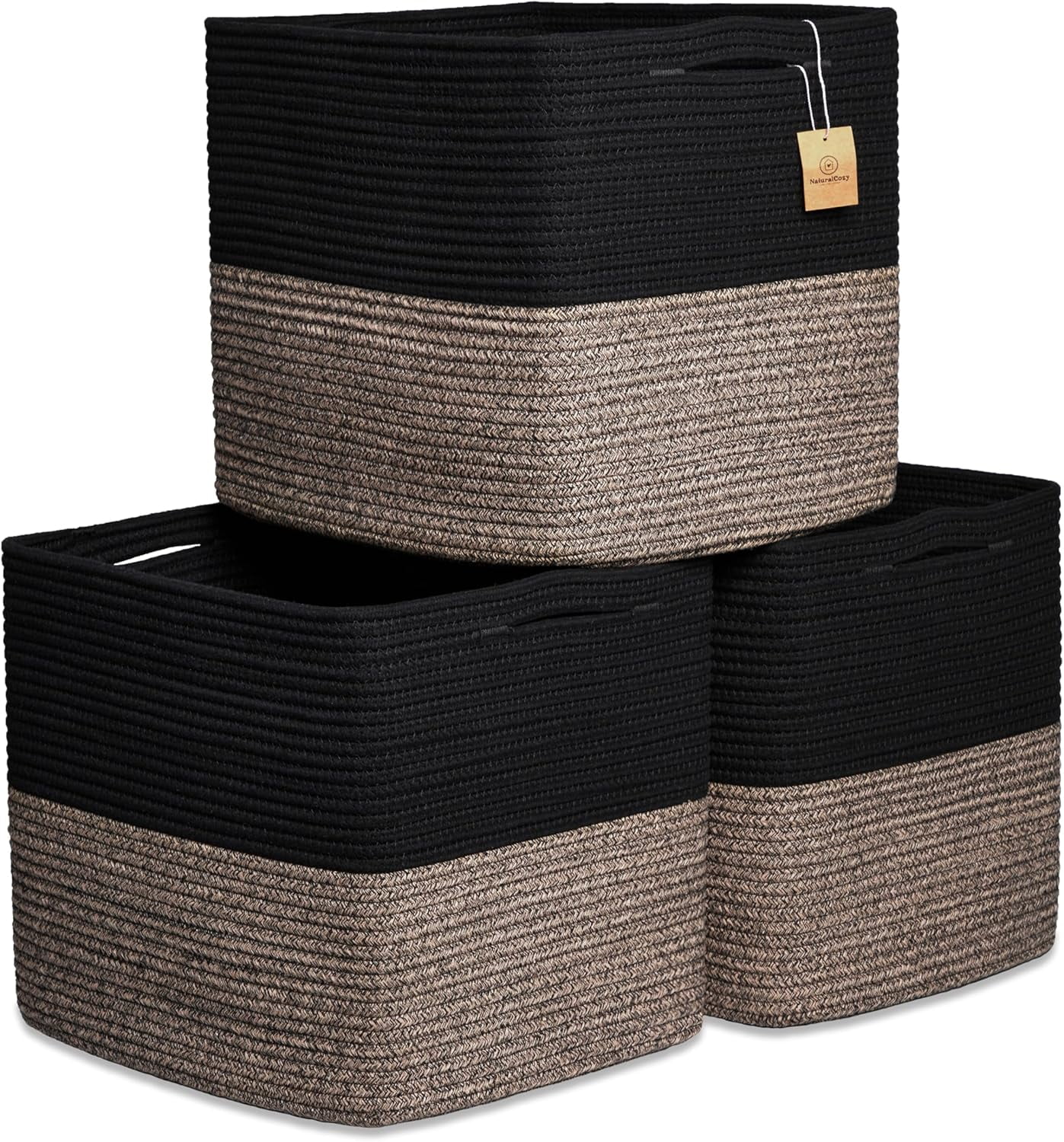 13x15x13 Kallax Storage Cubes Bins, 3 Pack | Cotton Rope Cube Storage ...