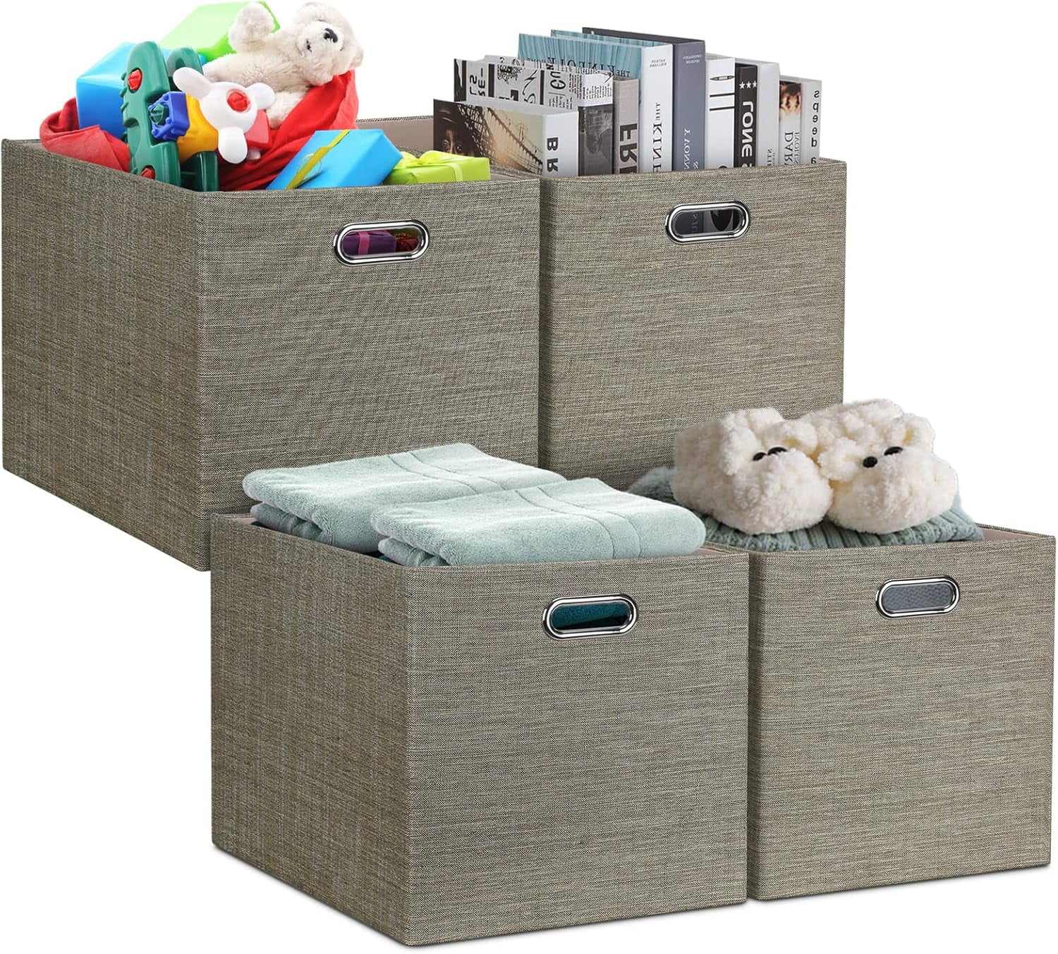 13x15x13 Storage Cube Bins, Foldable Collapsible Storage Bins Boxes ...