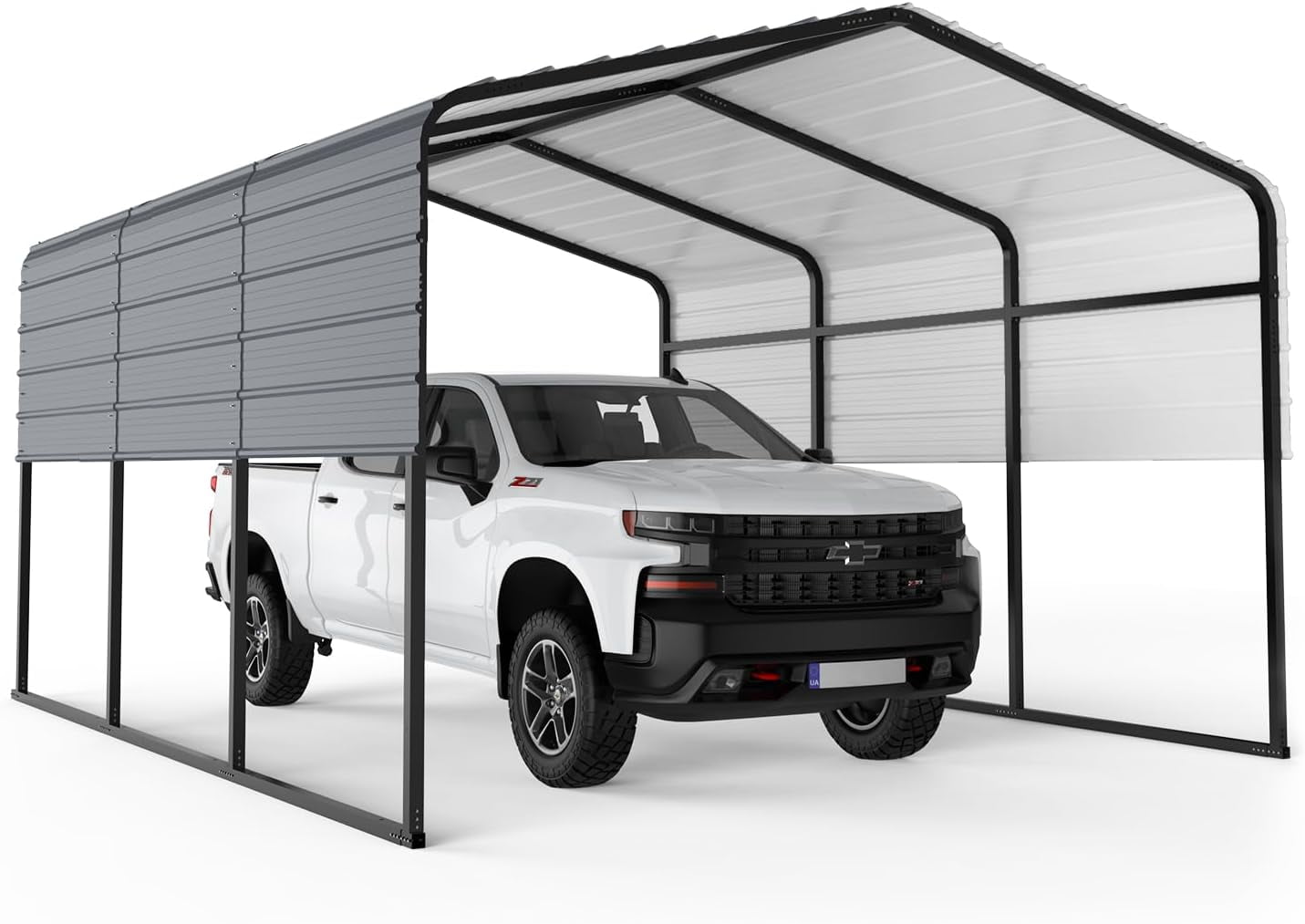 13x16 Carport, Metal Carport with Heavy Duty Galvanized Steel Roof ...