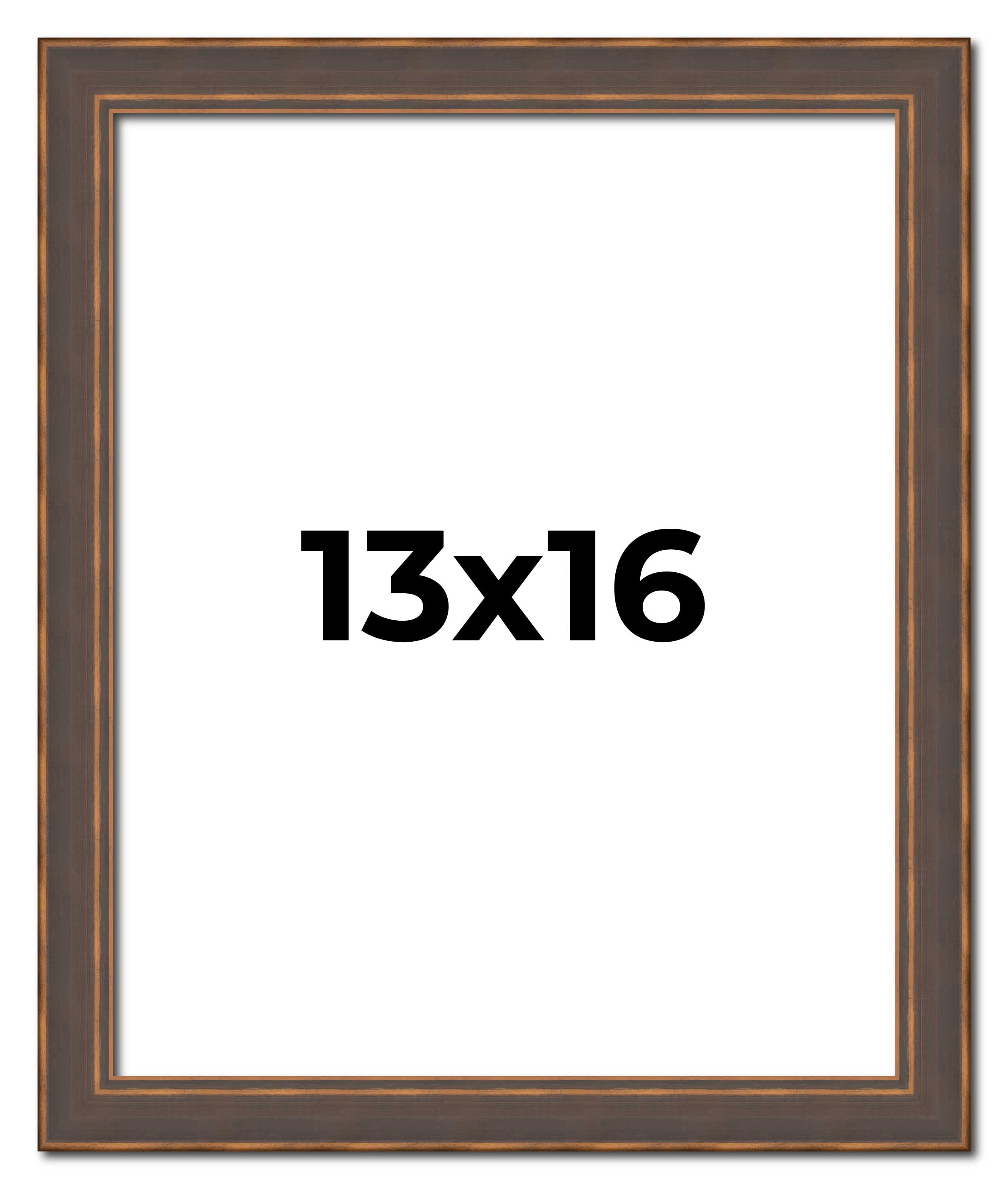 13x16 Frame Golden Caramel Solid Wood Bronze Picture Frame | 1.25 Inch ...