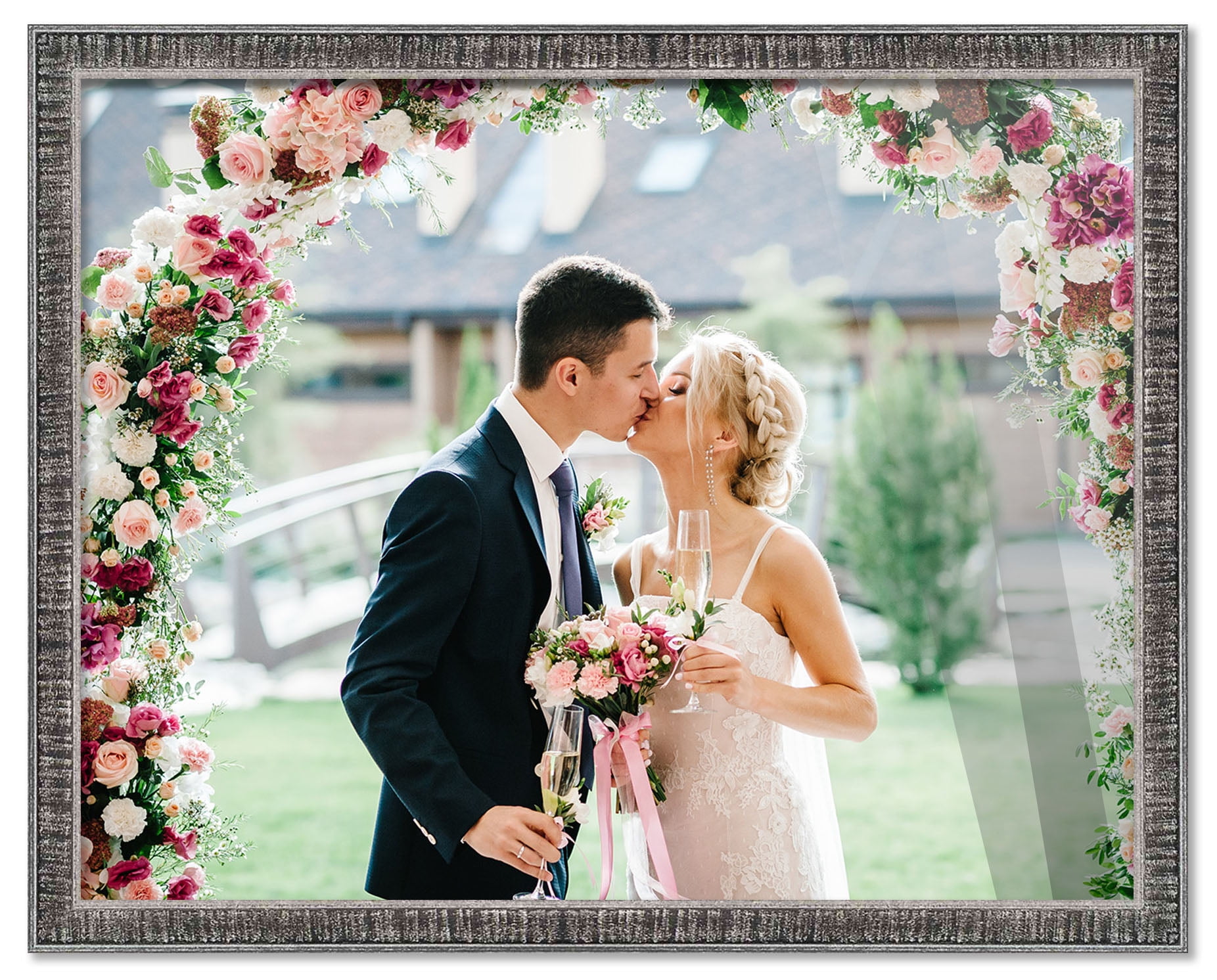 13x16 Frame Silver Picture Frame - Complete Modern Photo Frame Includes ...