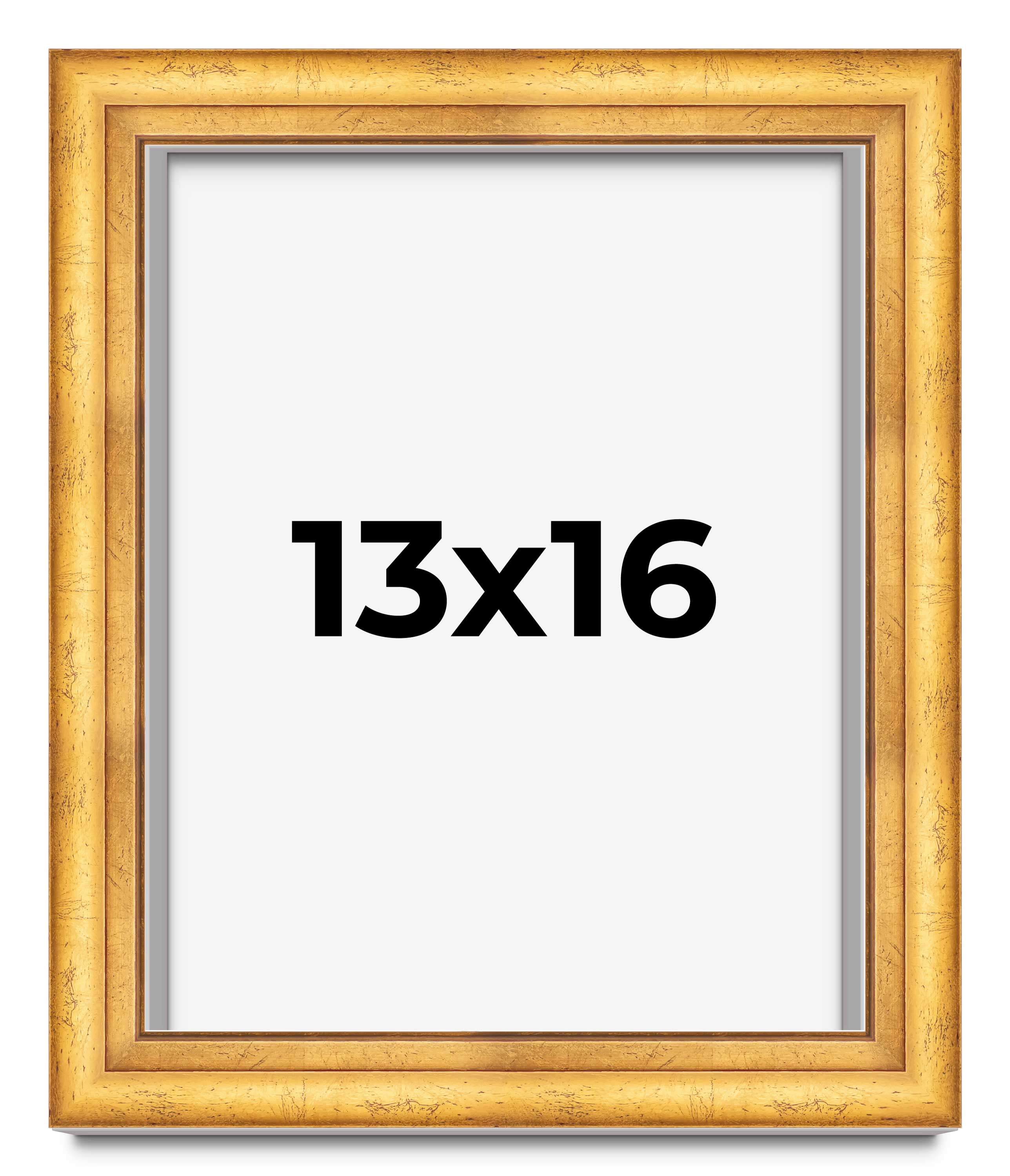 13x16 Shadow Box 1.75" Deep Gold Picture Frame - UV Acrylic, Foam Board ...