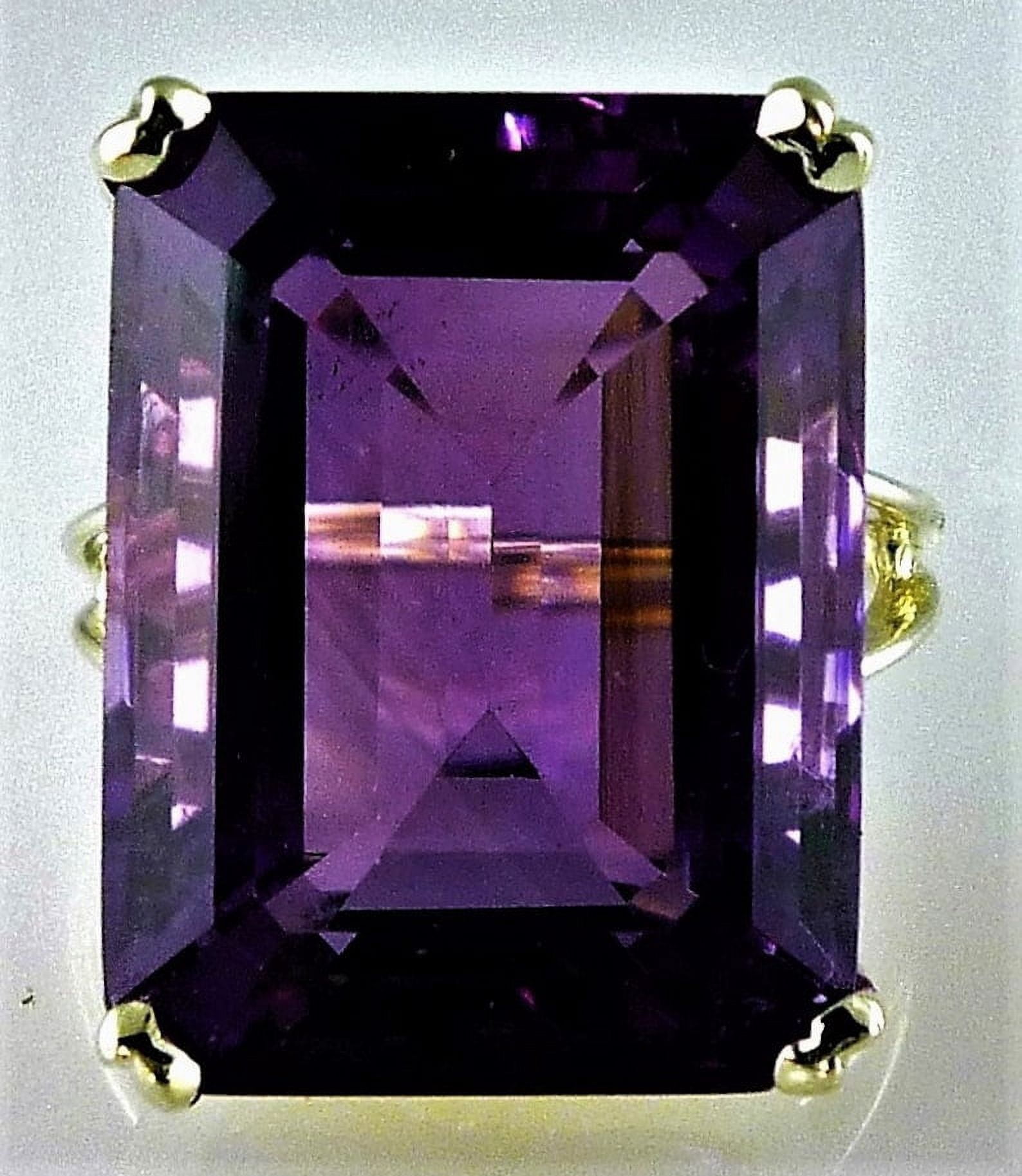 13x16MM Natural Very Large Amethyst Emerald Cut Ring Fine Quality, 925 ...