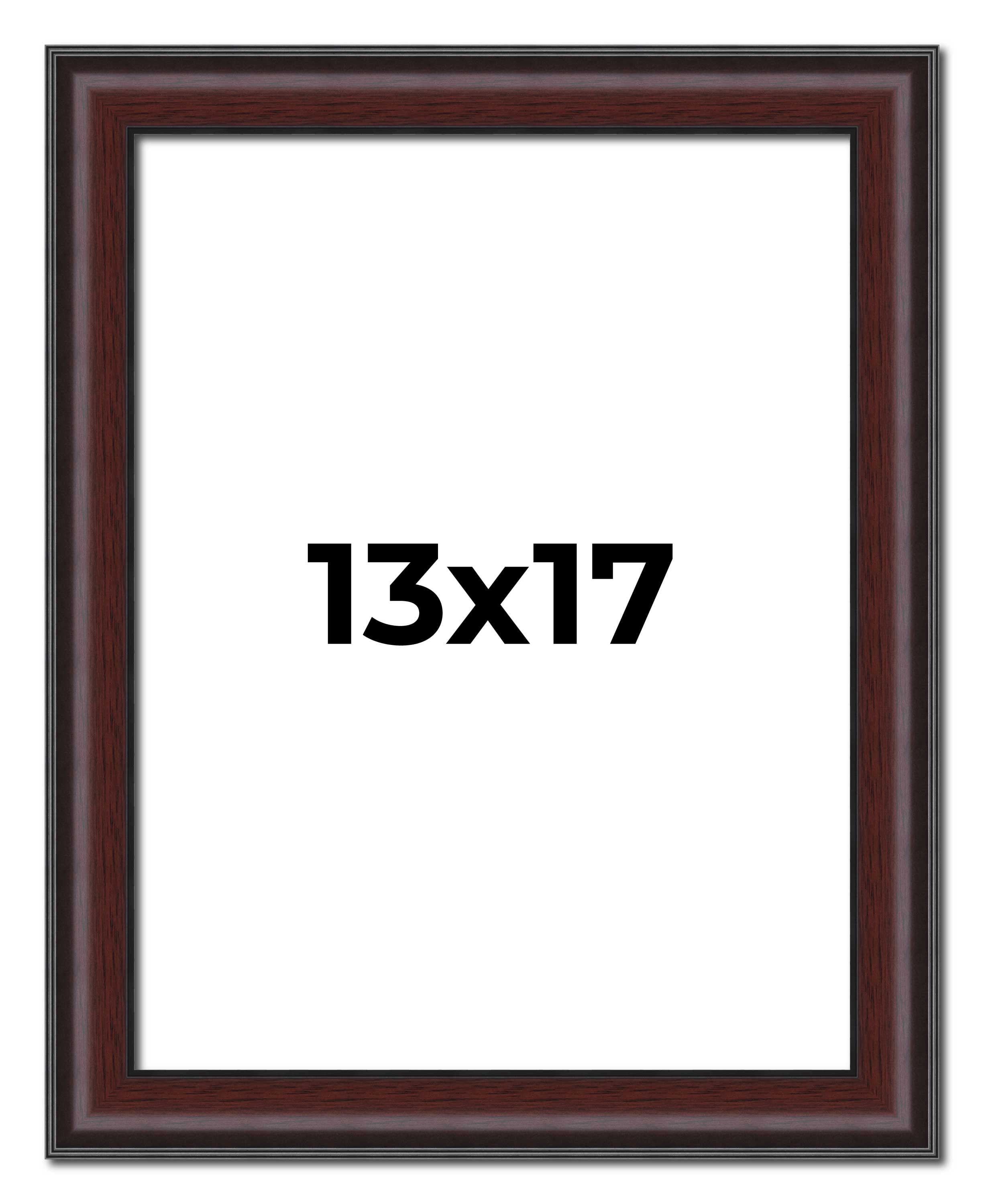 13x17 Frame Brown Round Mahogany Solid Wood Picture Frame | 1.625 Inch ...
