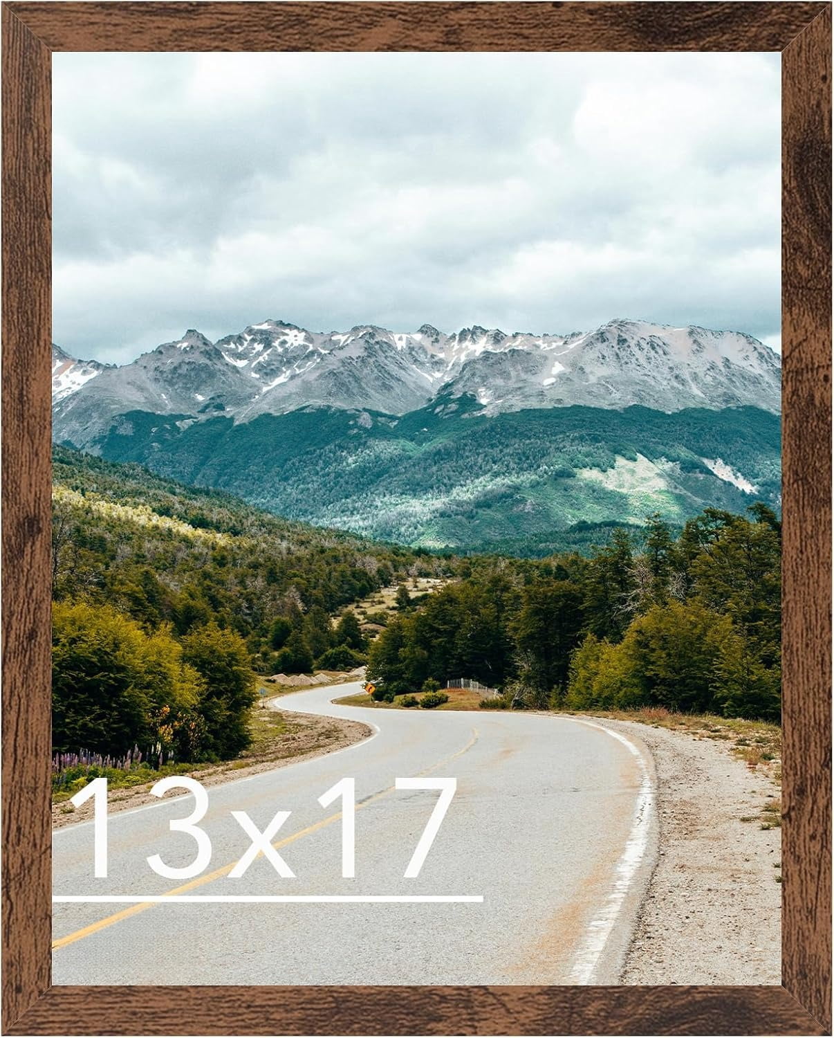 13x17 Picture Frame Deep Brown for Wall Hanging, Wood 13 x 17 Frame ...