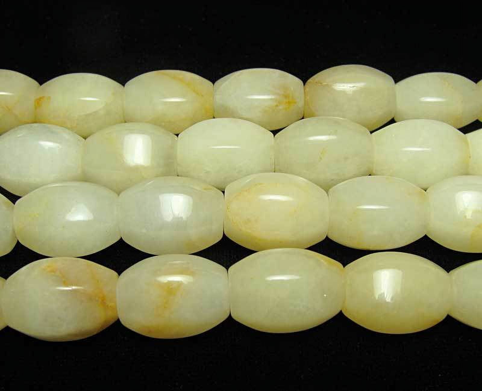 13x17mm Light Yellow Jade Large Barrel Beads Genuine Gemstone Natural ...
