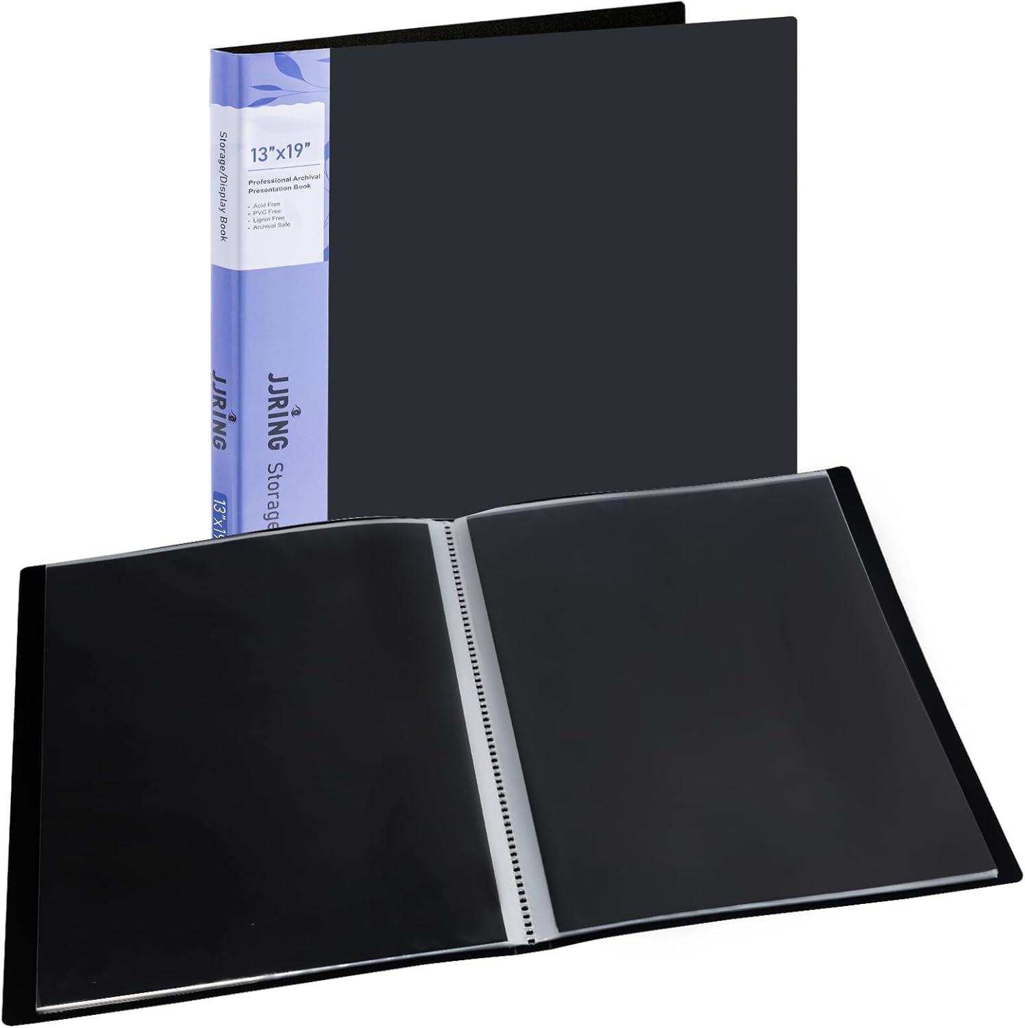 13x19 Art Portfolio Folder with Plastic Sleeves, 24-Pocket Portfolio ...