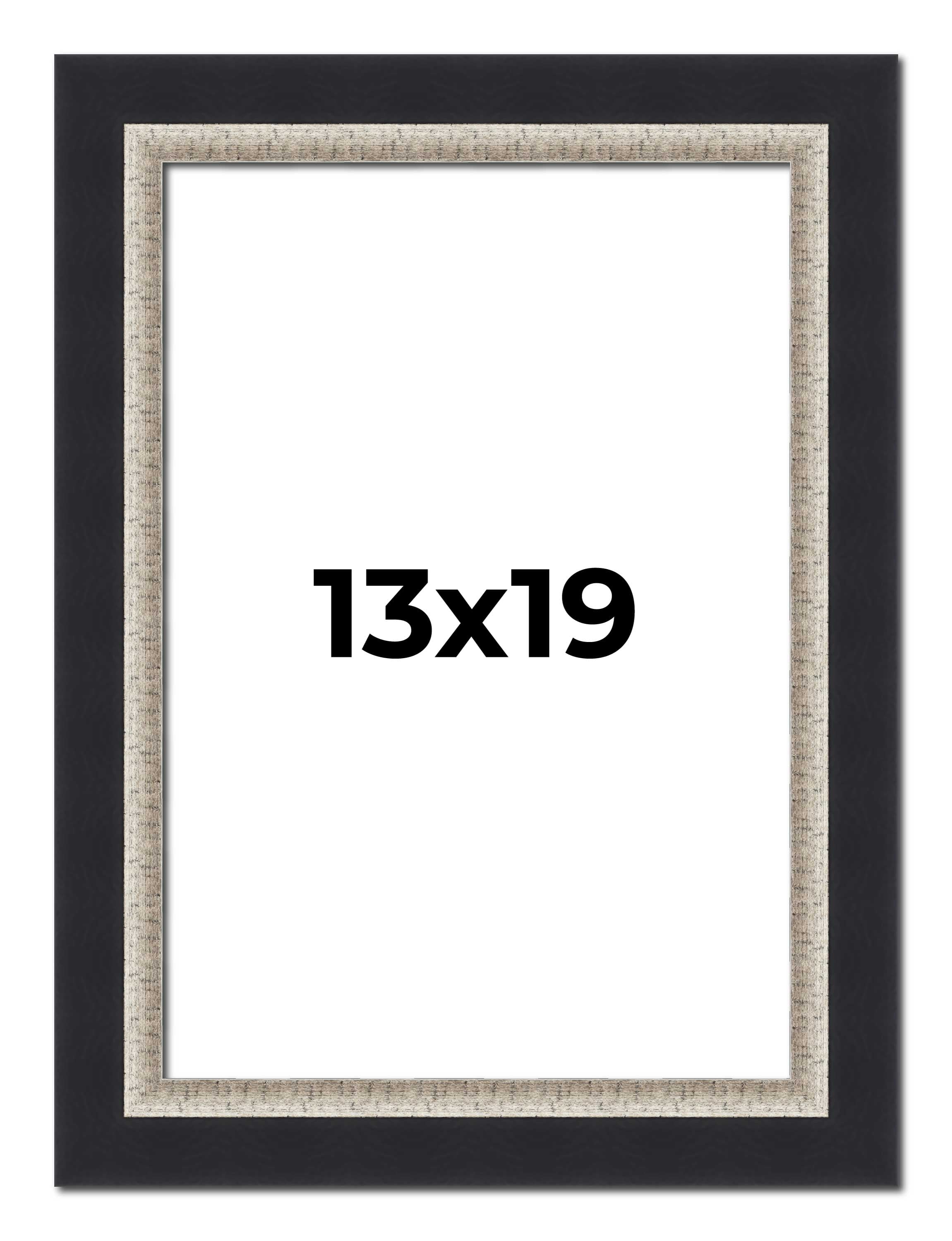 13x19 Frame Black Real Wood Picture Frame Width 2.25 Inches | Interior Frame Depth 0.5 Inches ...