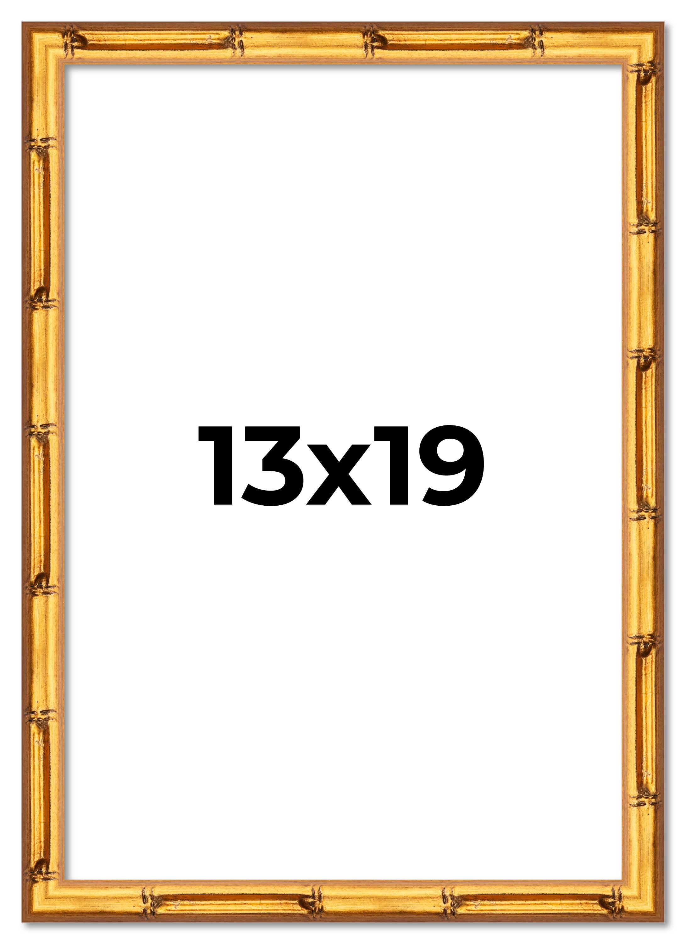13x19 Frame Gold Bamboo Solid Wood Picture Frame | 1 Inch Moulding ...