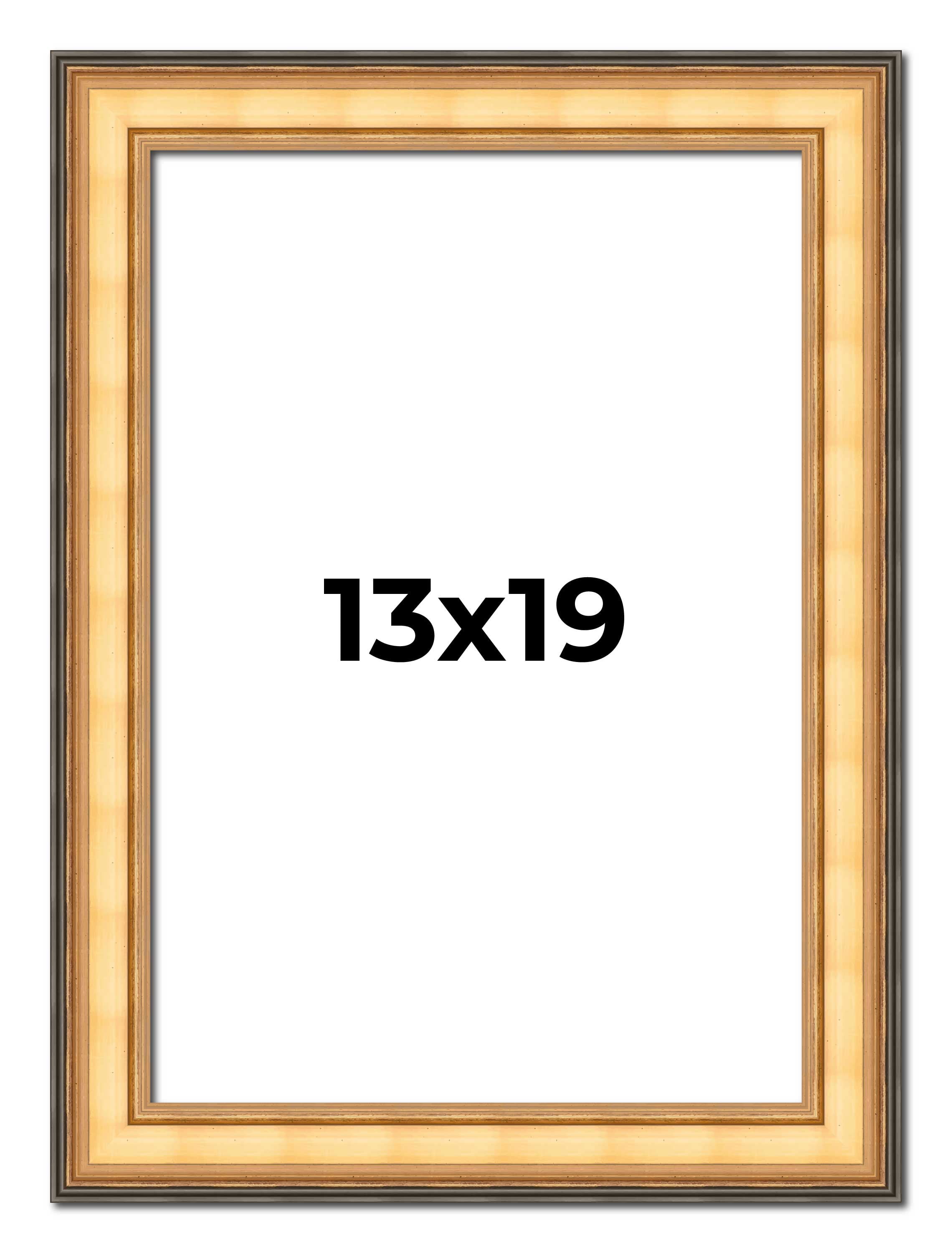 13x19 Frame Gold Plein Aire Solid Wood Picture Frame Width 2 Inches ...