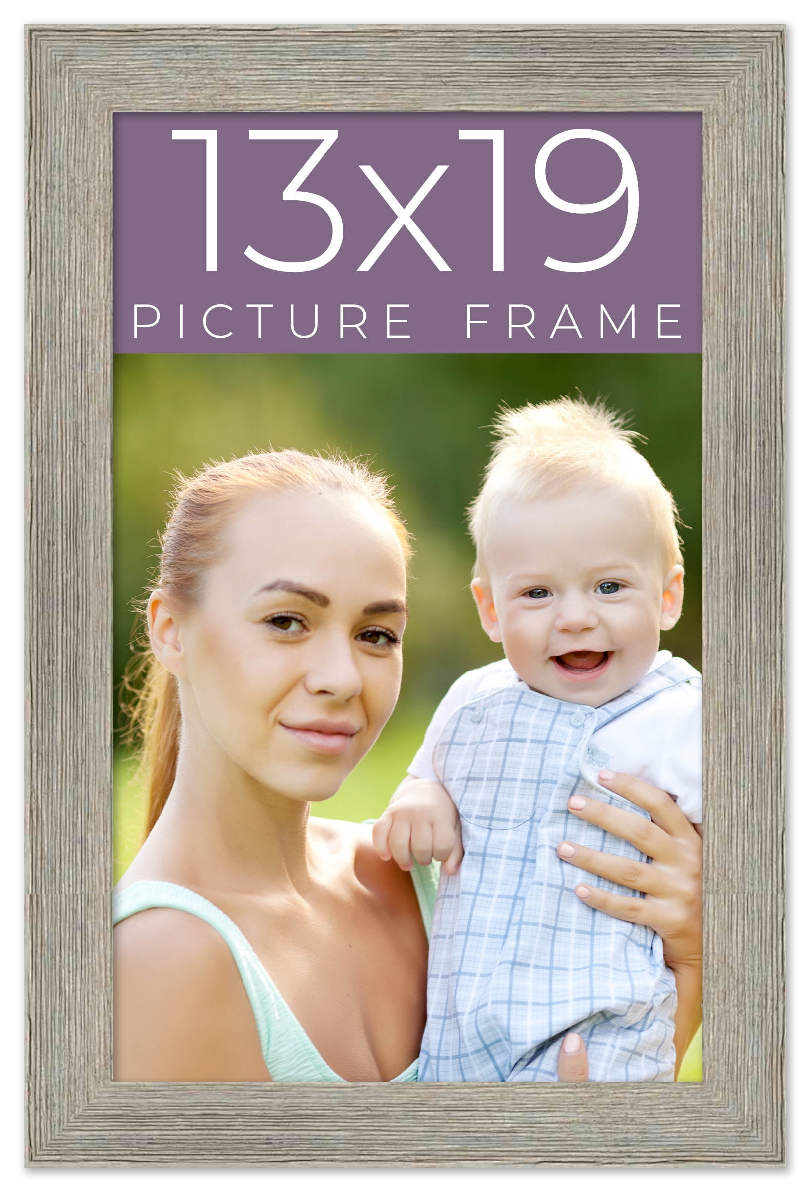 13x19 Frame Grey Real Wood Picture Frame Width 1.5 Inches | Interior Frame Depth 0.5 Inches ...