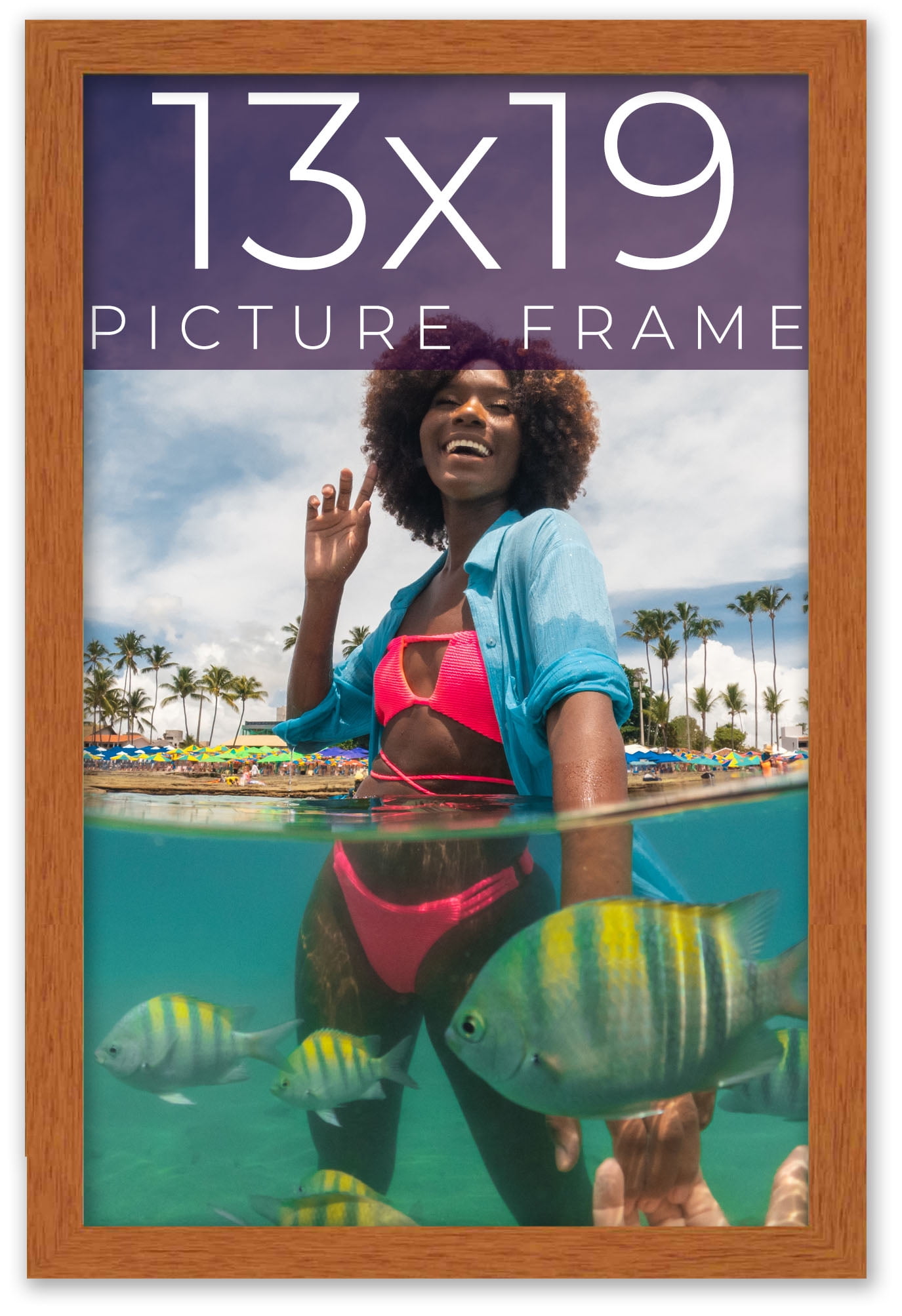 13x19 Honey Brown Real Wood Picture Frame Width 0.75 inches | Interior ...
