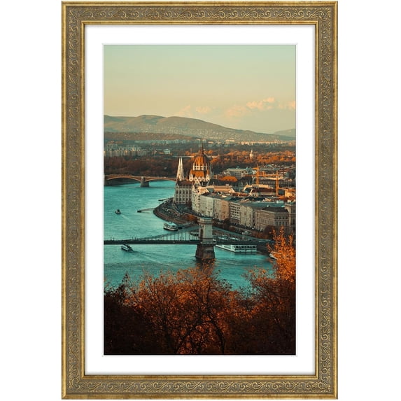 13x19 Ornate Finish Photo Frame with White Mat and Real Glass ...