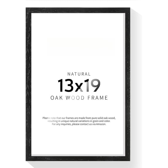 13x19 Solid Oak Wood Picture Frame, Fits 11x17 with Mat or 13x19 ...