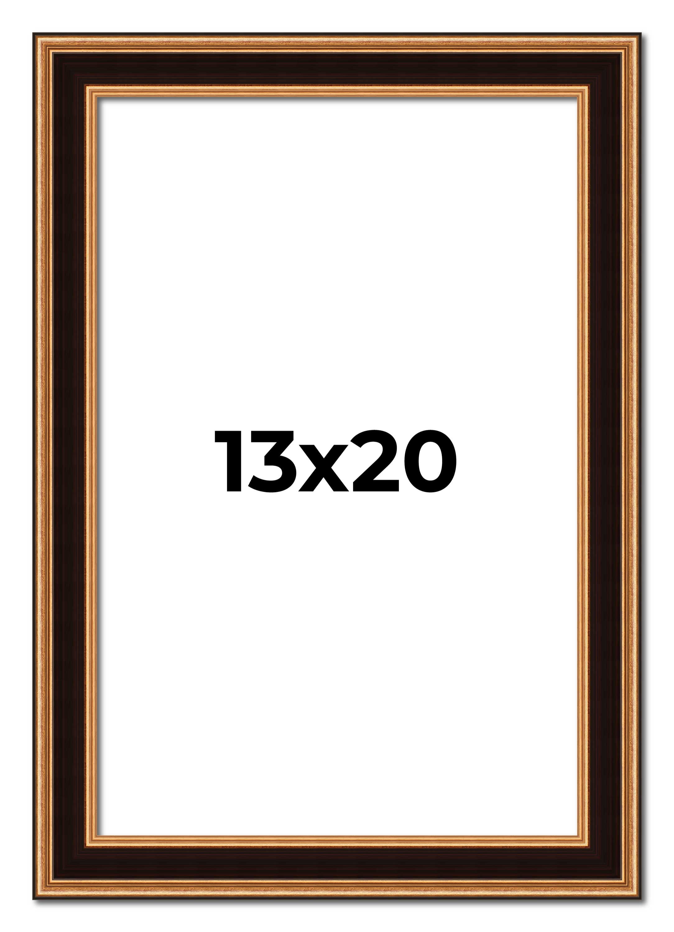 13x20 Frame Gold Brown Plein Air Vintage Solid Wood Picture Frame | 1. ...