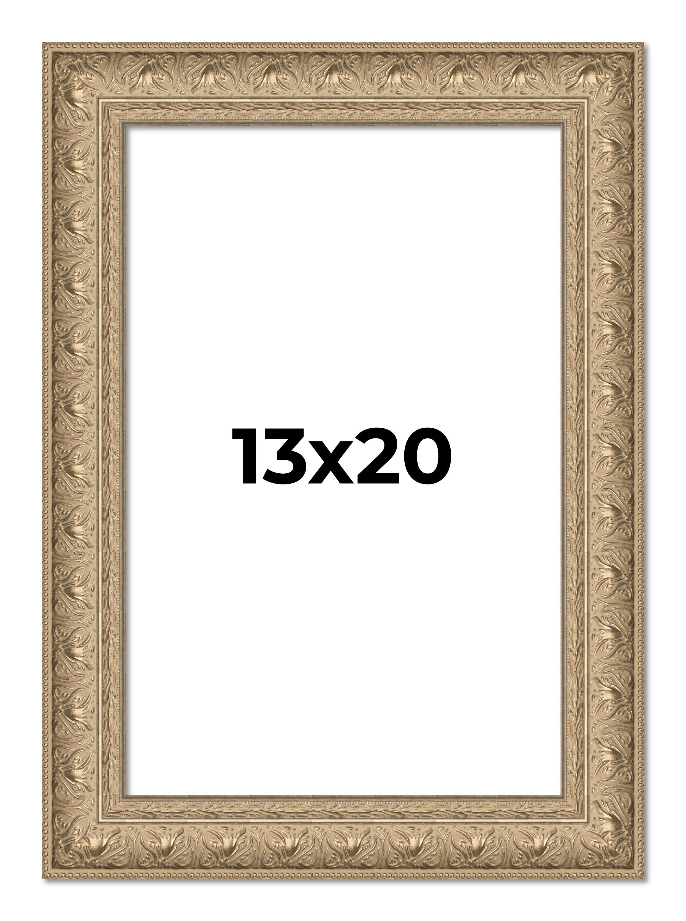 13x20 Frame Ornate Silver Beaded Solid Wood Picture Frame Width 2.5 ...