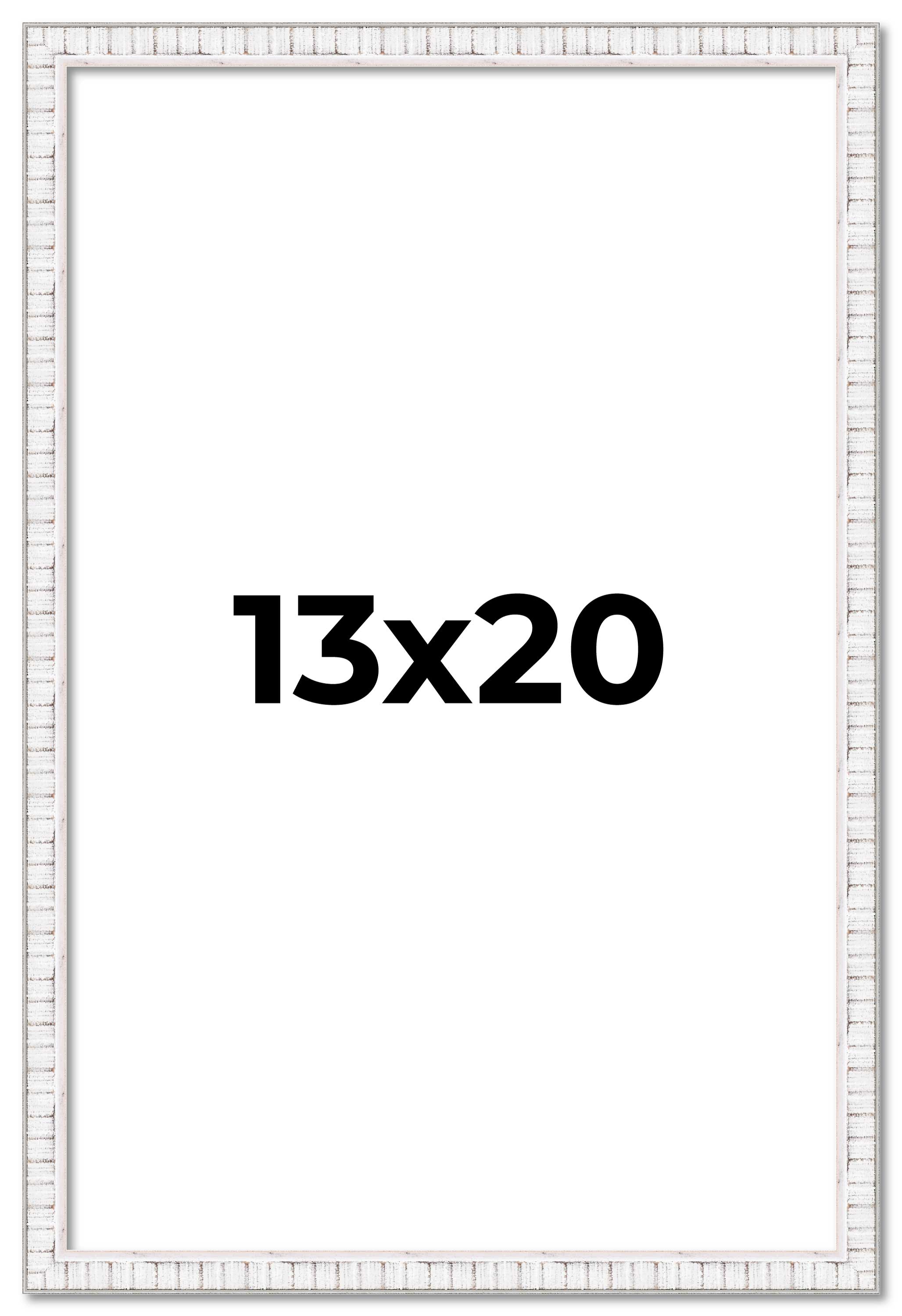 13x20 Frame White Scuffed Rustic Solid Wood Picture Frame | 0.75 Inch ...