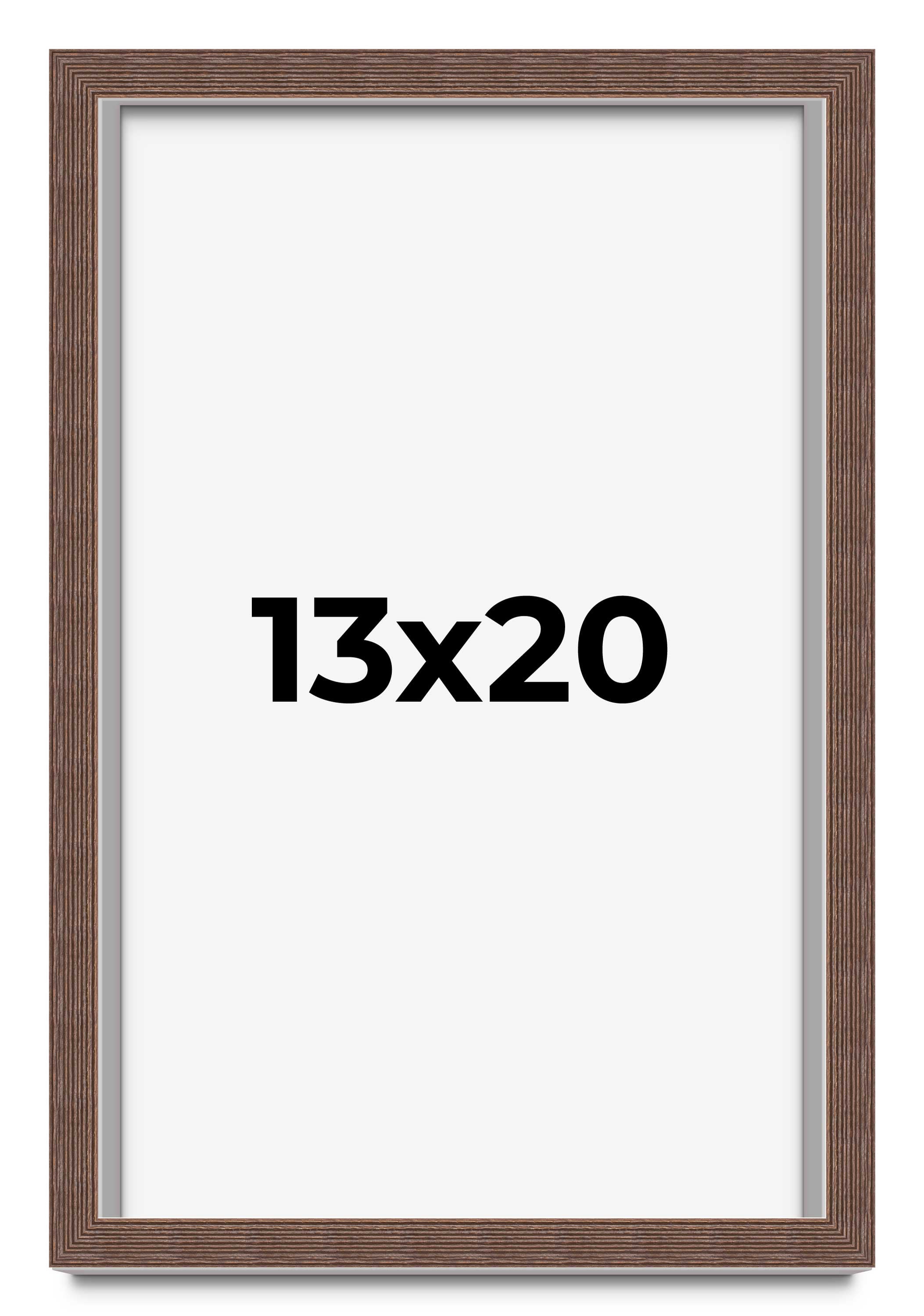 13x20 Shadow Box Frame Brown | 1.125 inches Deep Real Wood Rustic ...