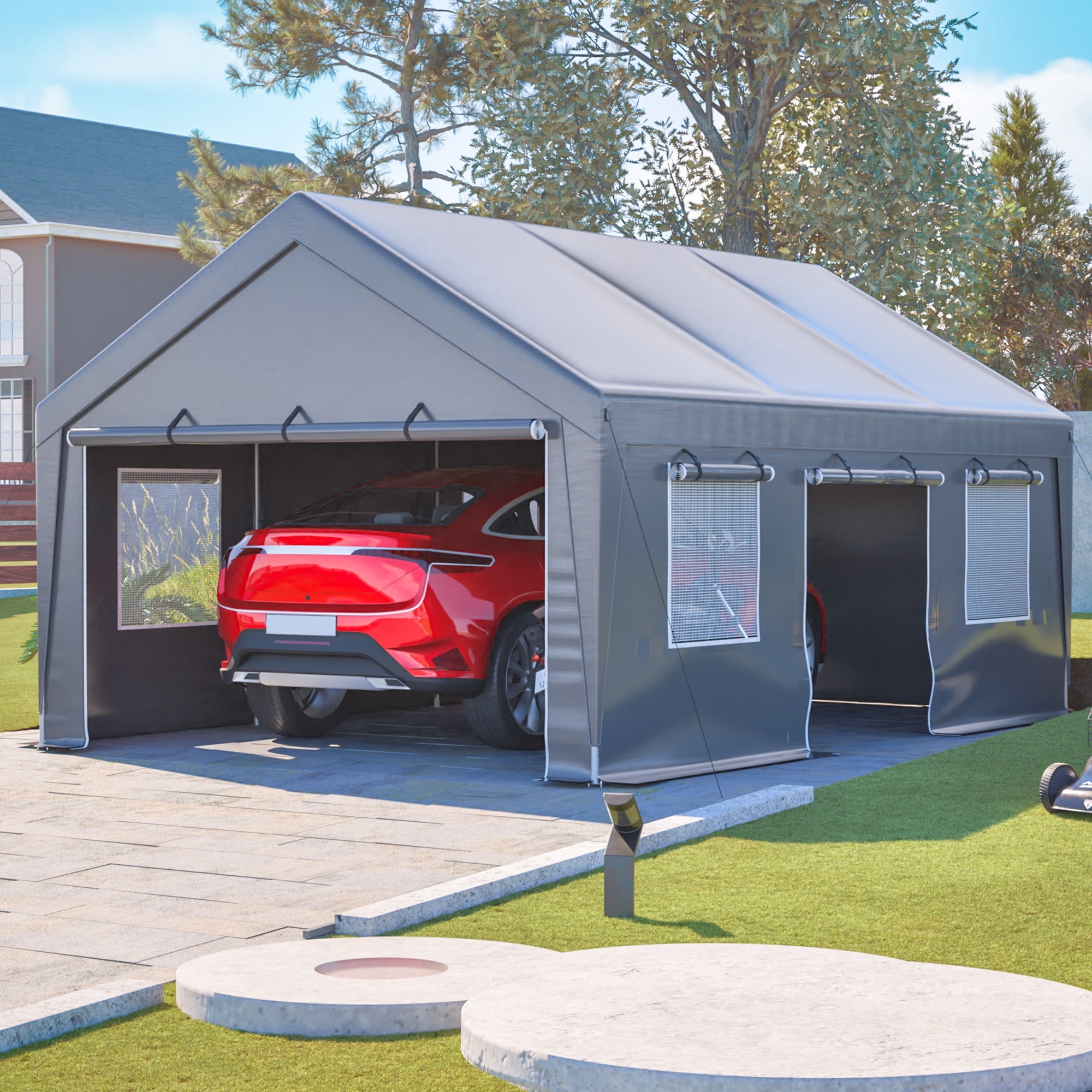 13x20 ft Heavy Duty Canopy Portable Garage, Carport Party Tent with ...