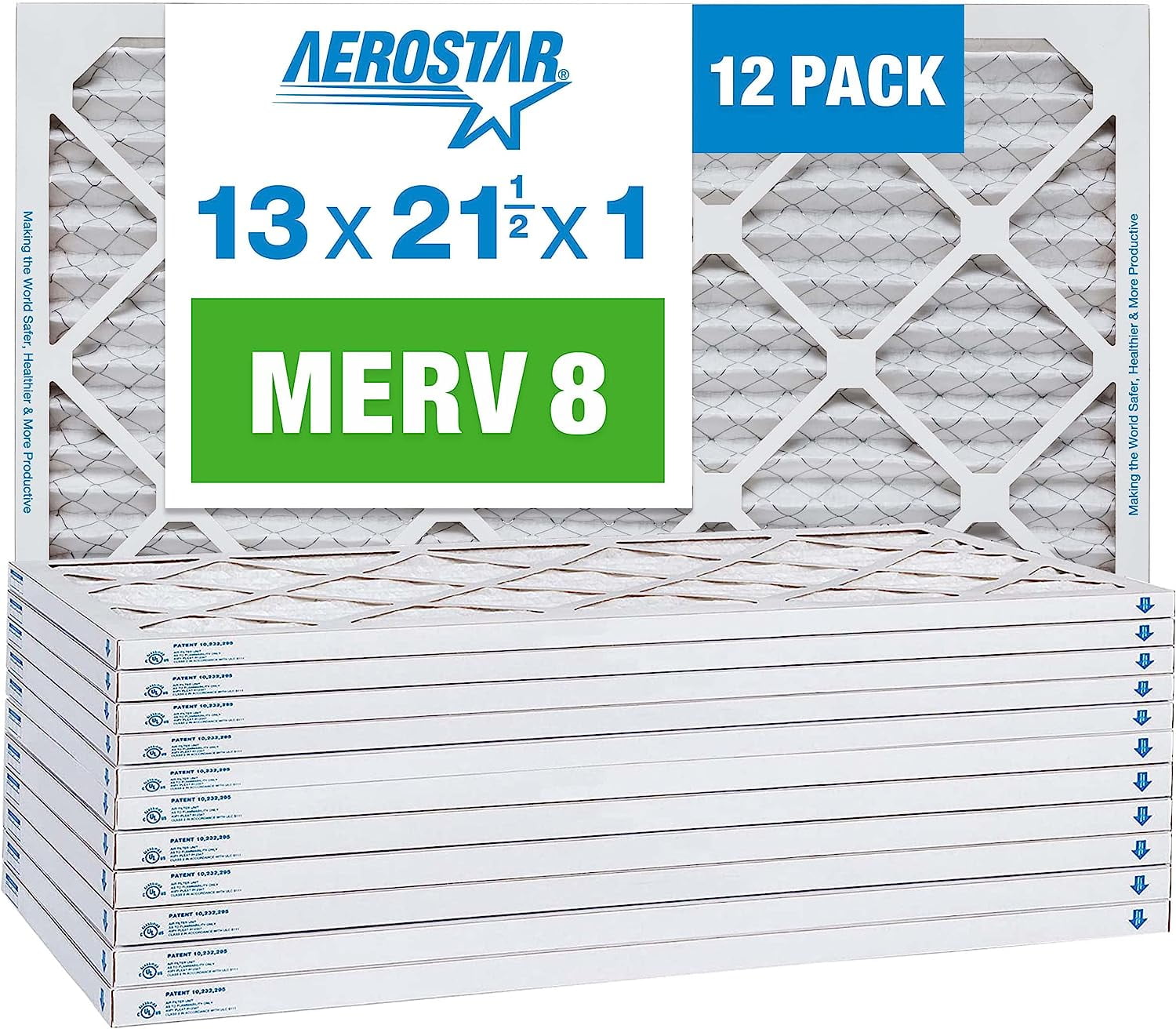 13x21 1/2x1 Carrier Replacement Filter by Aerostar - MERV 8, Box of 12 ...