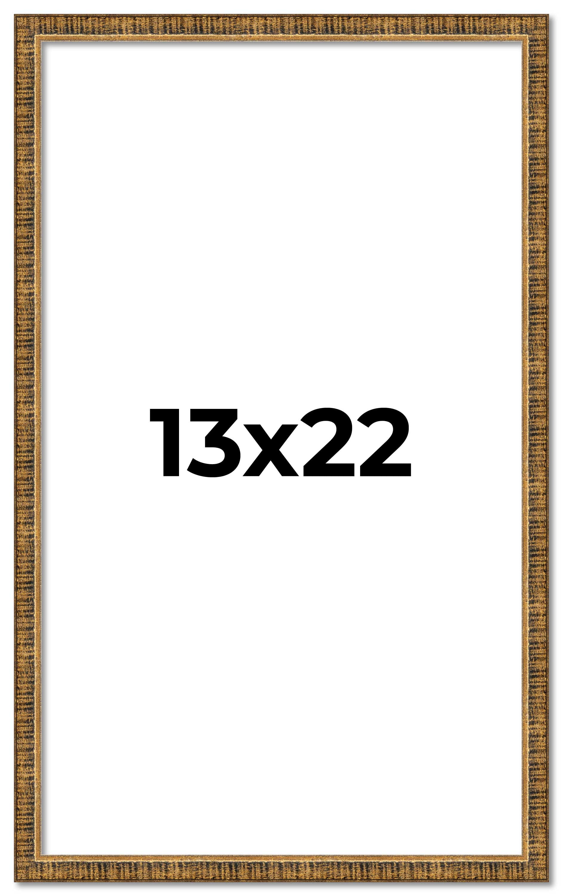 13x22 Frame Gold Kingsley Distressed Solid Wood Picture Frame Width 0. ...
