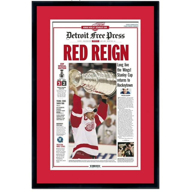 13x22 Newspaper Frame - with Red and White Double Mat - Made to Display ...