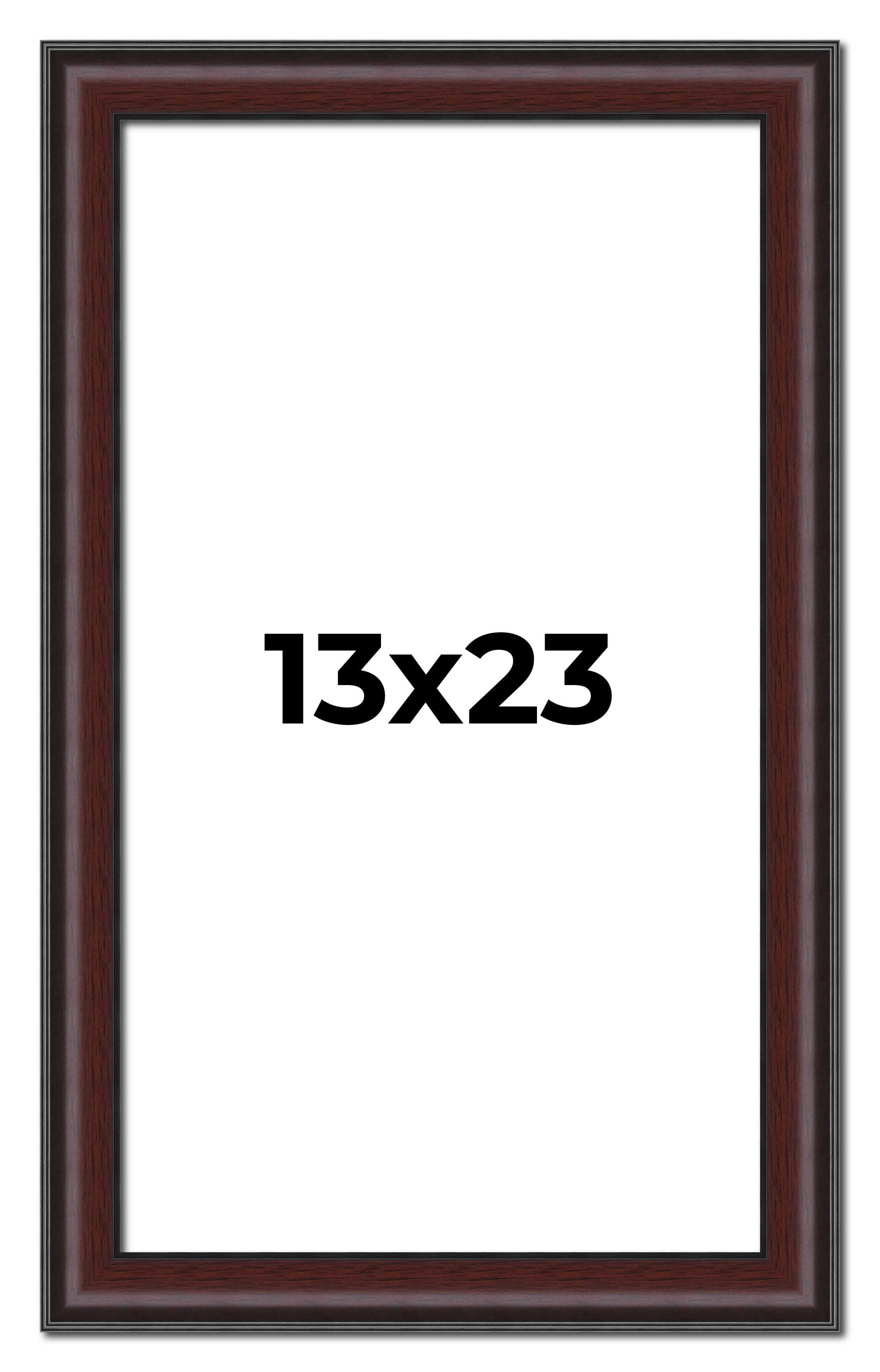 13x23 Frame Brown Round Mahogany Solid Wood Picture Frame | 1.625 Inch ...