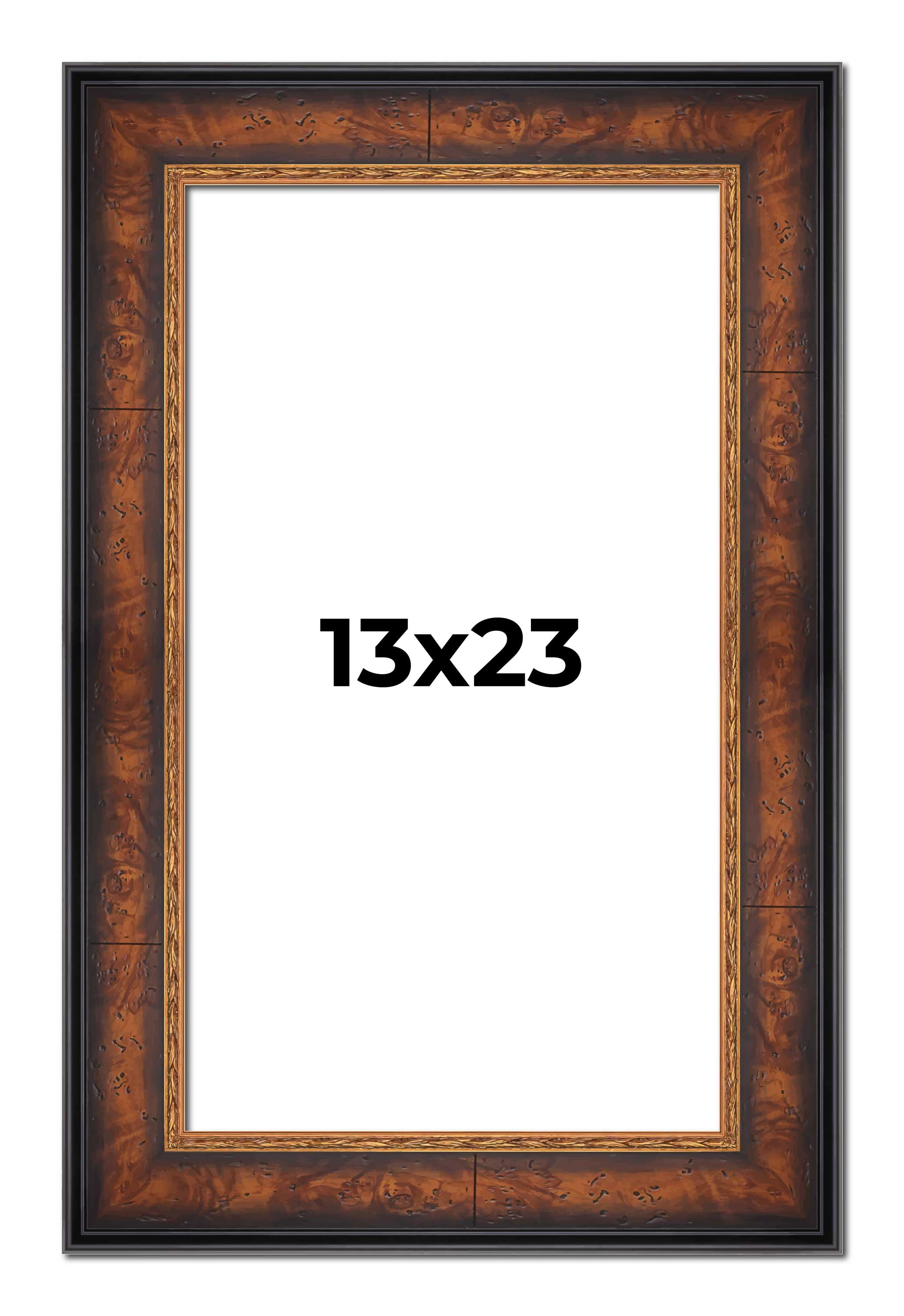 13x23 Frame Brown Walnut Gold Ornate Trim Solid Wood Plein Air Picture ...