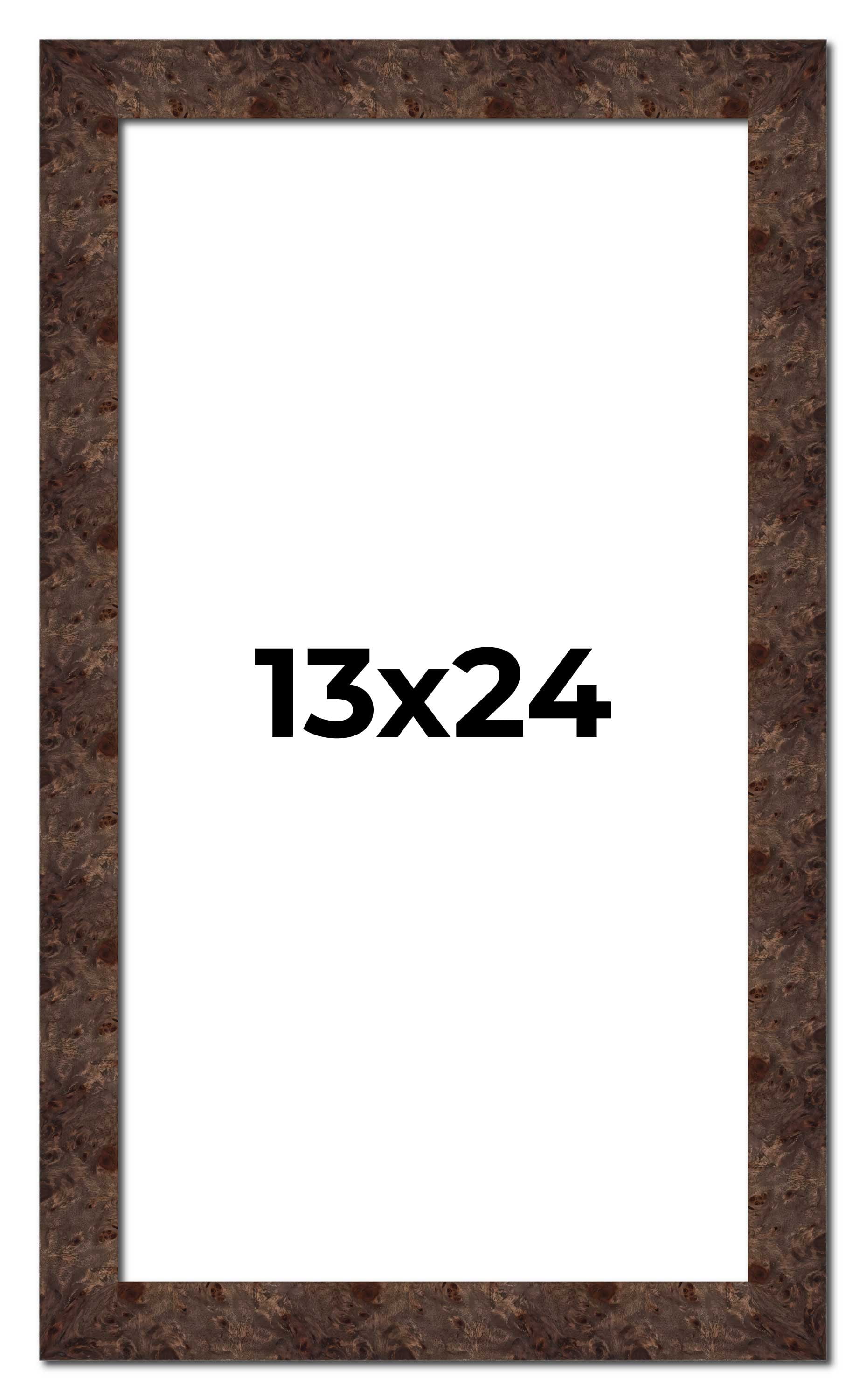 13x24 Frame Brown Burl Real Wood Picture Frame Width 1.625 Inches ...