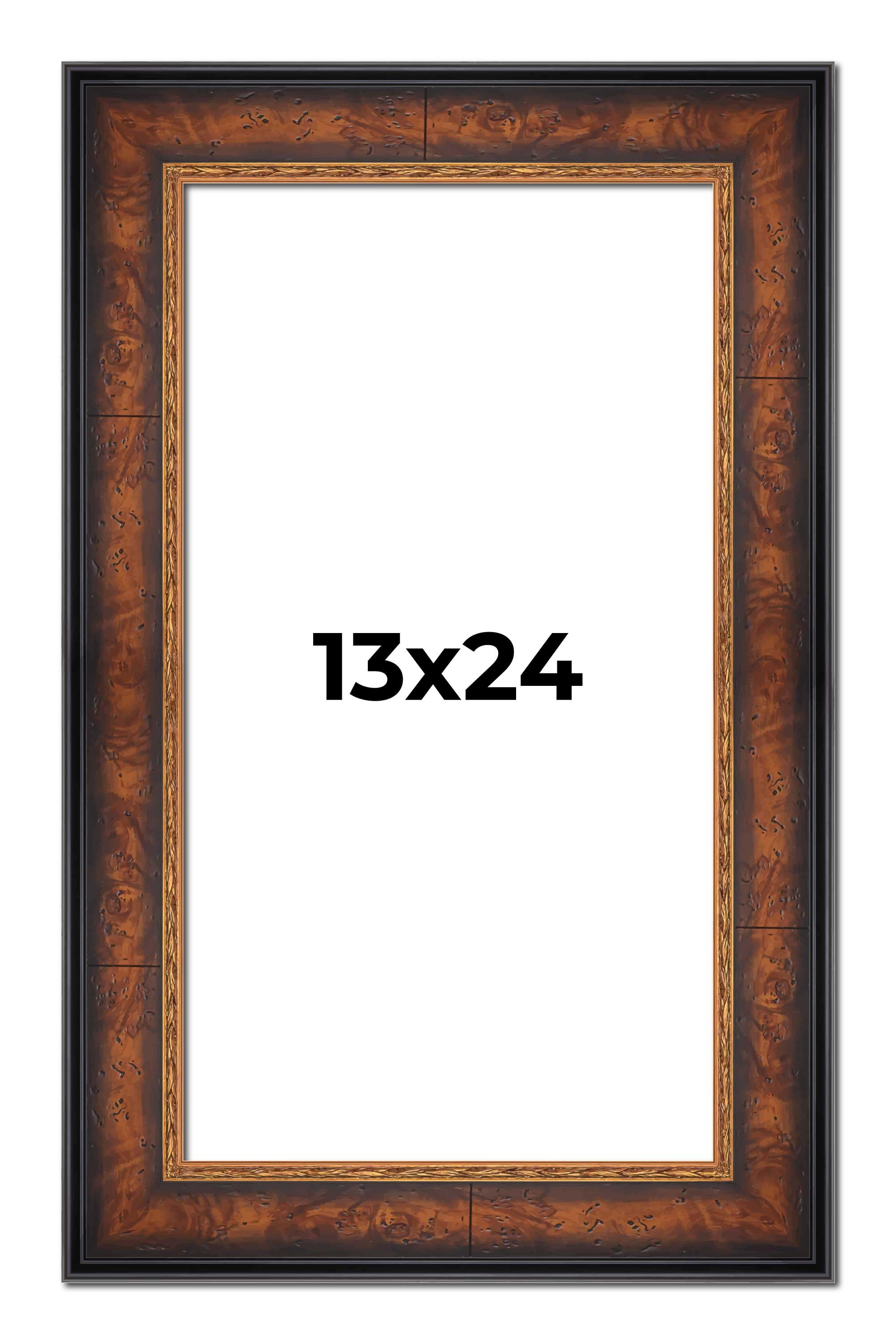 13x24 Frame Brown Walnut Gold Ornate Trim Solid Wood Plein Air Picture ...