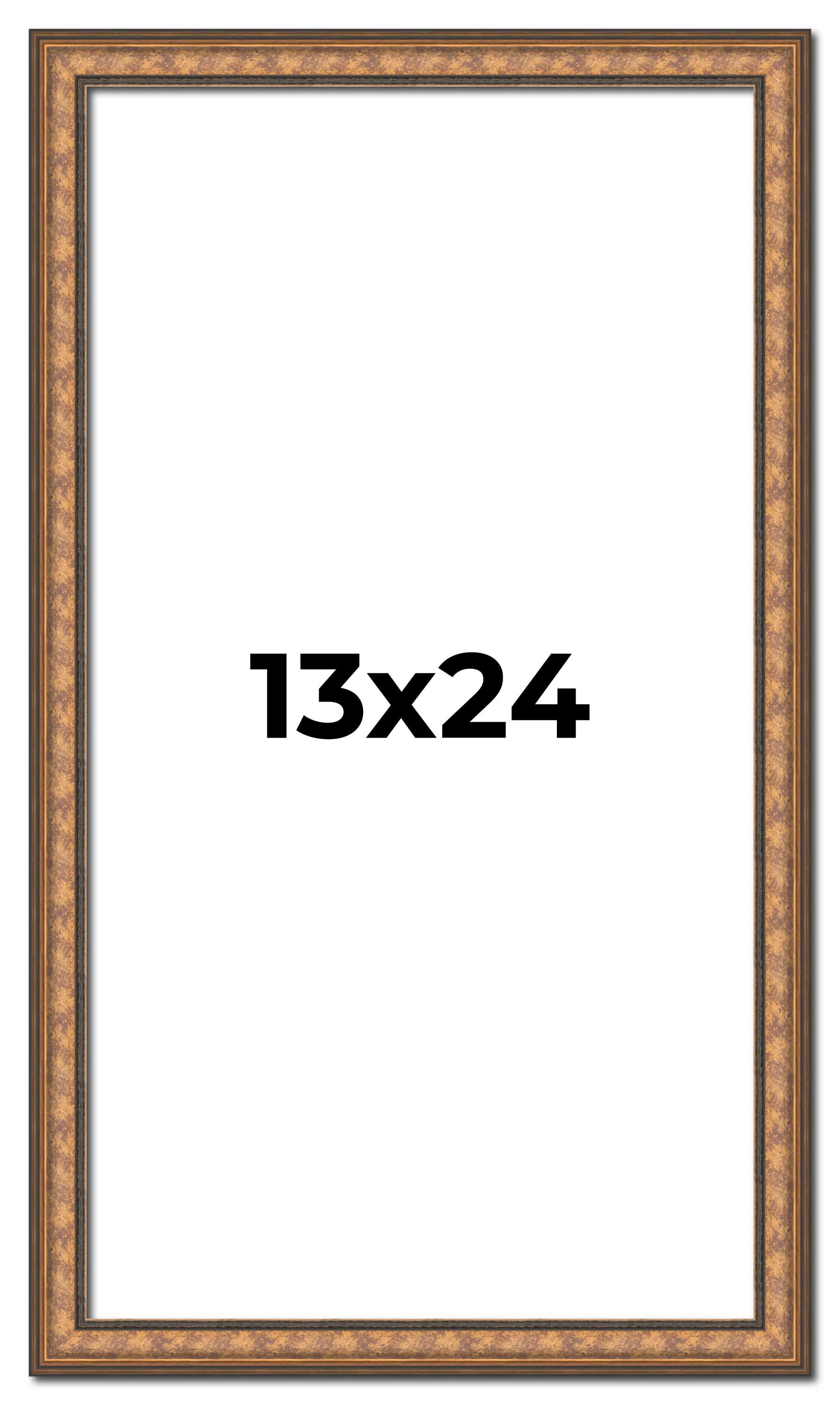 13x24 Frame Gold Real Wood Picture Frame Width 1.25 Inches Interior ...