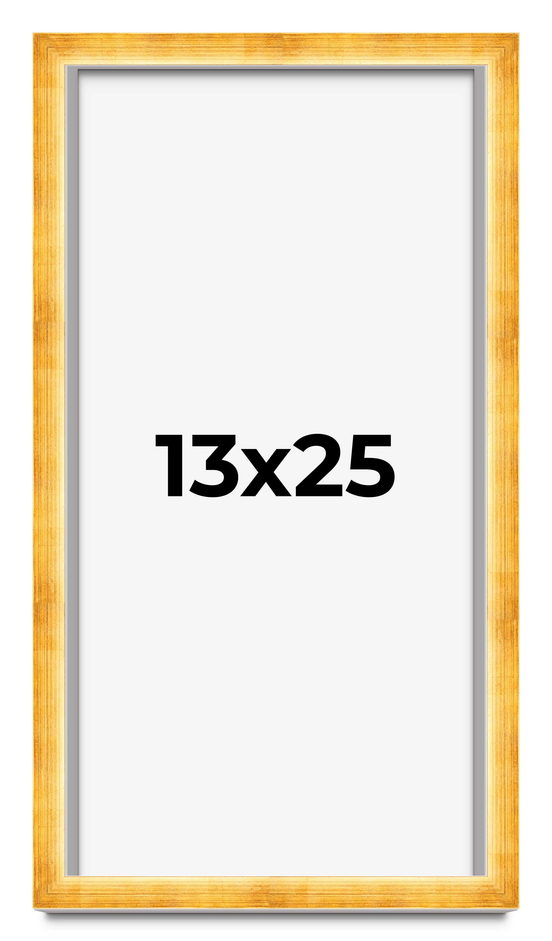 13x25 Shadow Box Frame Gold | 1.625 Inches Deep Real Wood Traditional ...