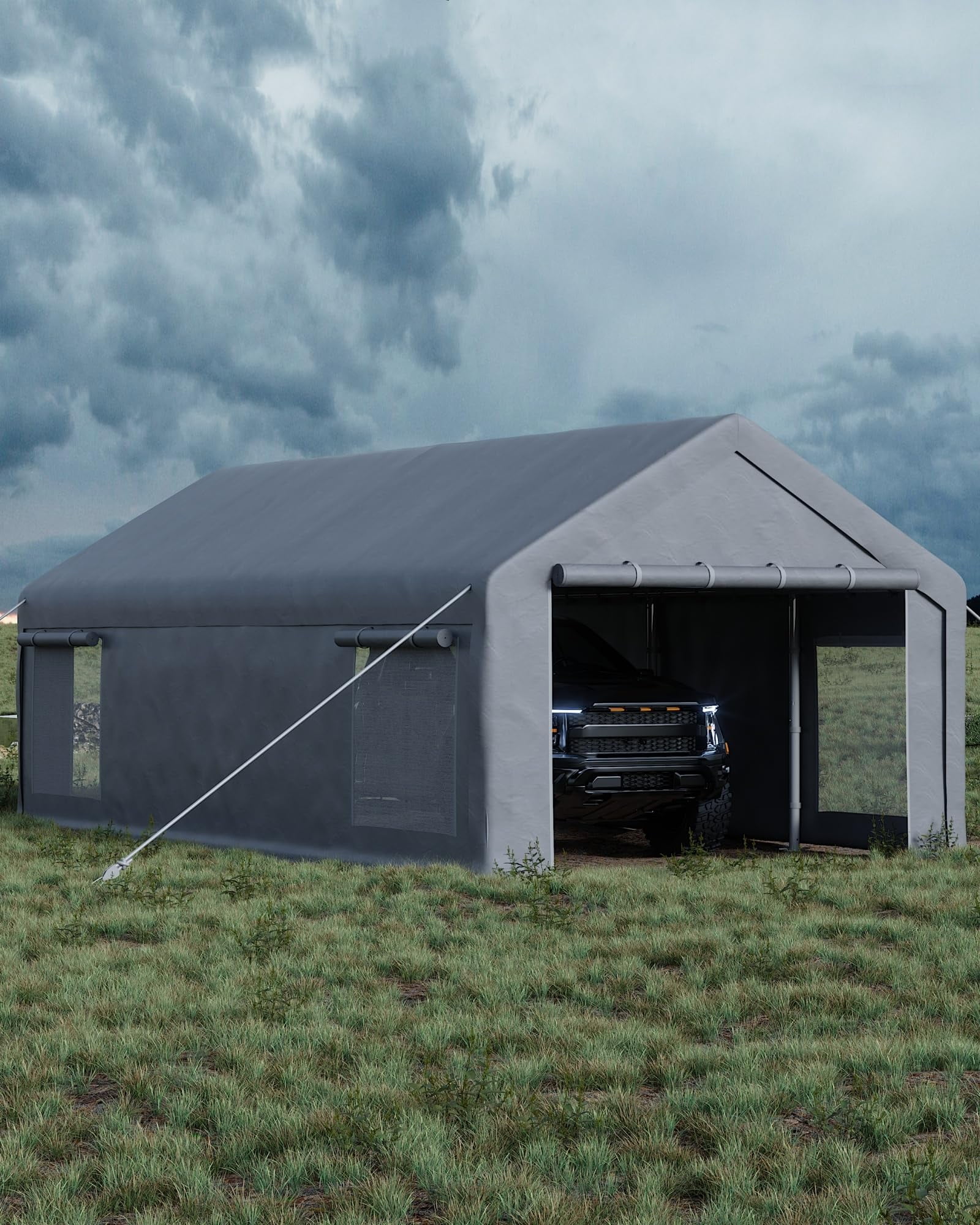 13x25FT Heavy Duty Carport Canopy, Extra Large Portable Car Tent Garage ...