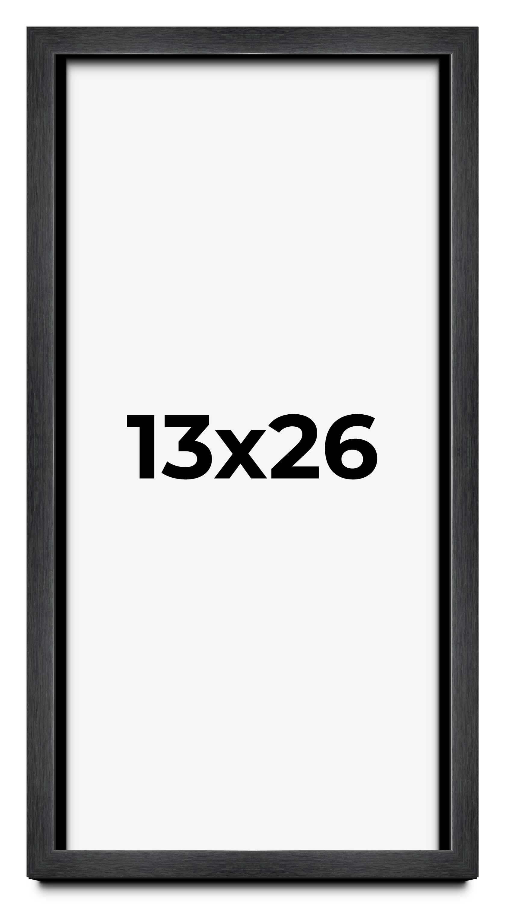 13x26 Frame Black Charcoal Grey Wood Textured Picture Frame | 0.75 Inch ...