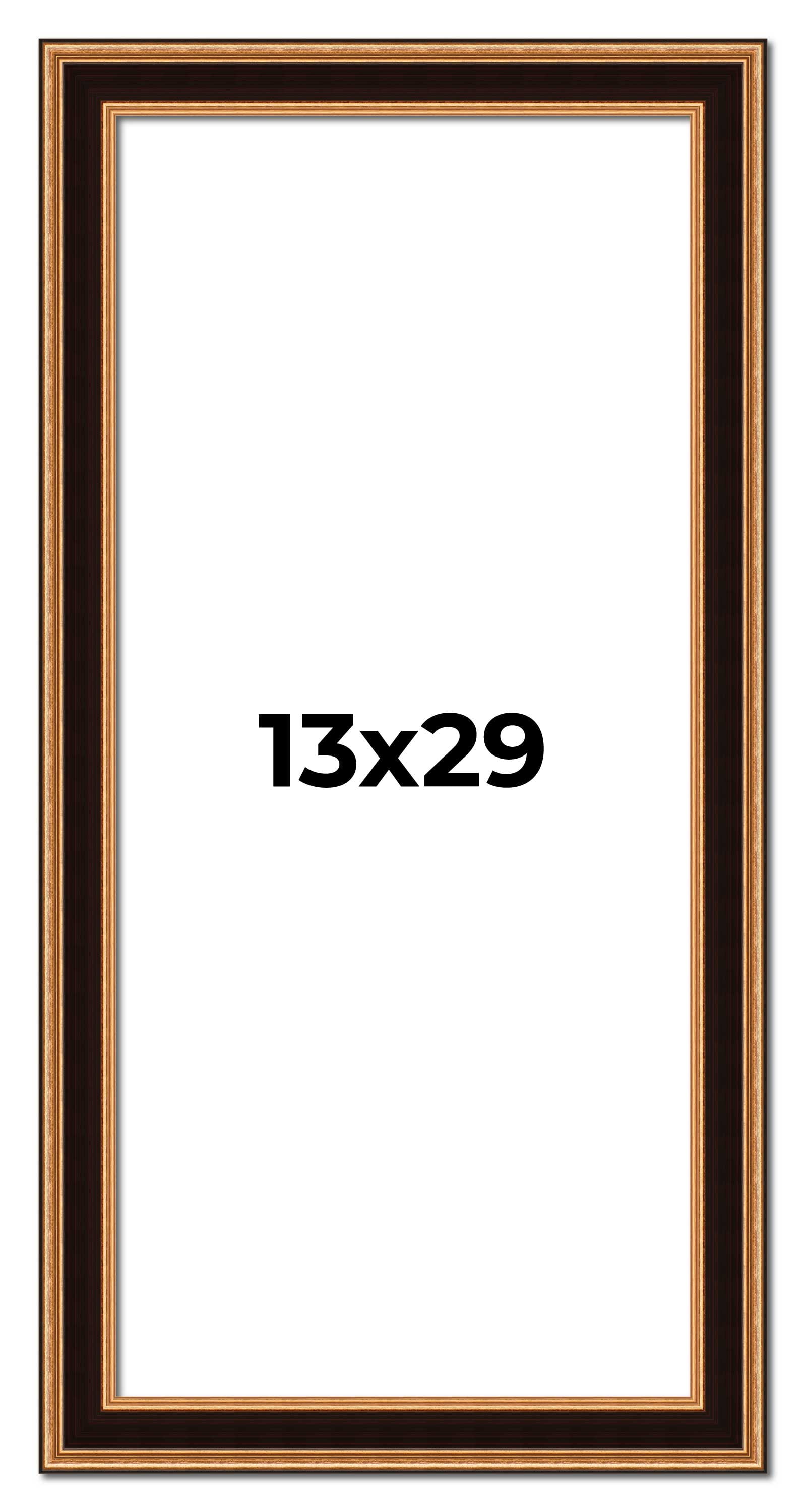 13x29 Frame Gold Brown Plein Air Vintage Solid Wood Picture Frame | 1. ...